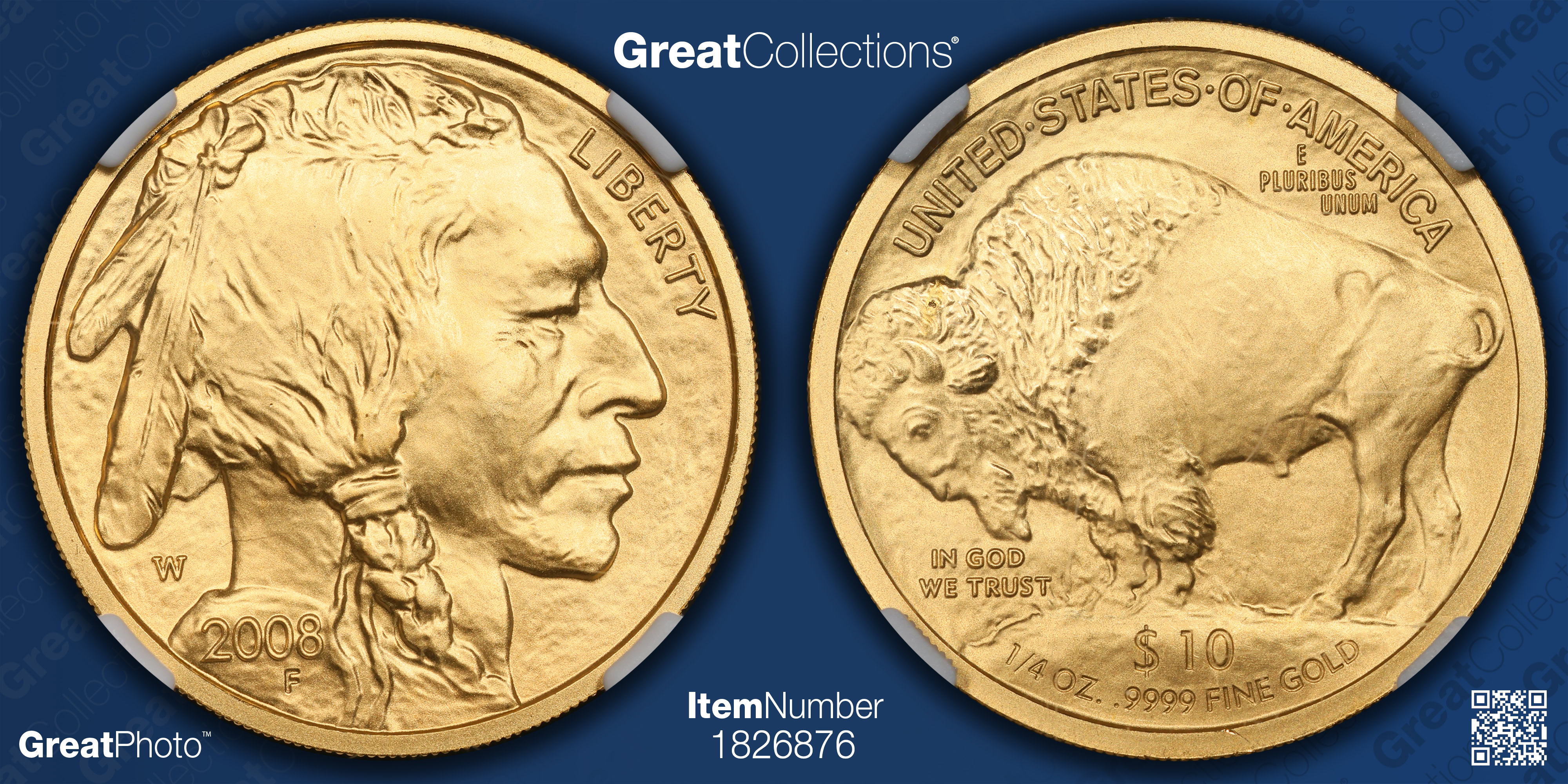 2008-W $10 Quarter-Ounce Gold American Buffalo Burnished NGC MS-69 ...