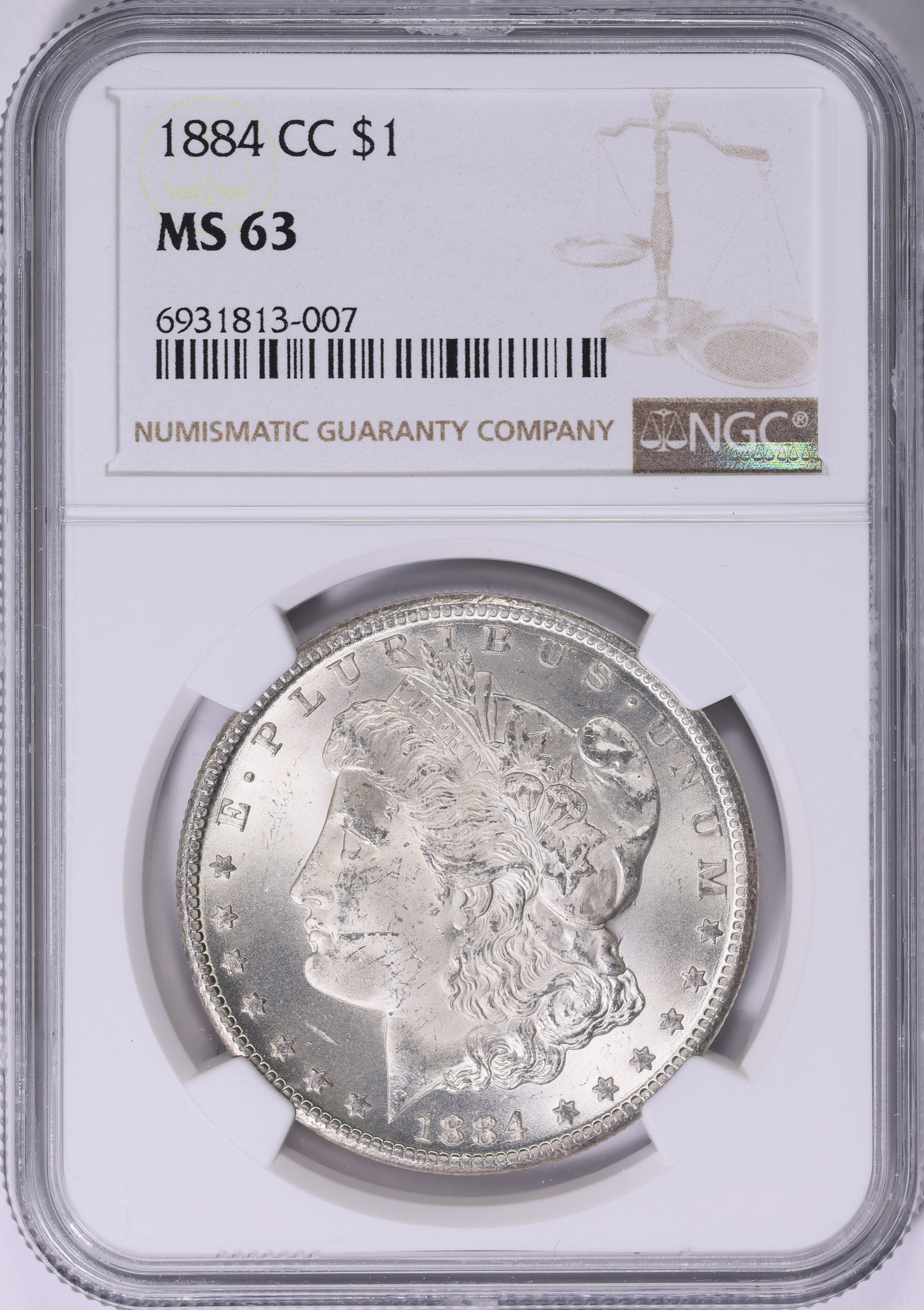 1884-CC Morgan Silver Dollar NGC MS-63 (Item 1826936) | GreatCollections Coin Auctions