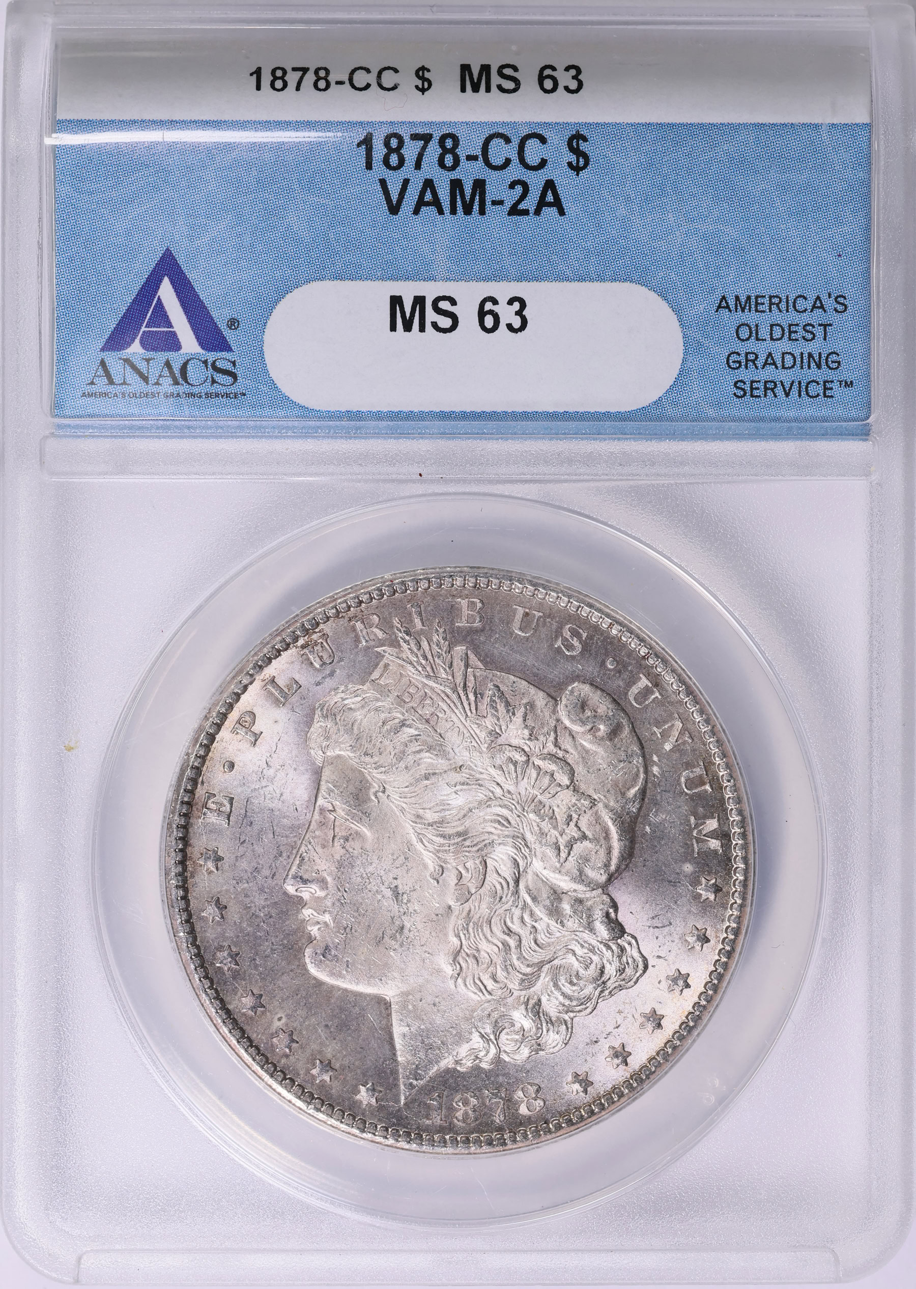 1878-CC Morgan Silver Dollar VAM-2A ANACS MS-63 | ANACS Cert #4122268 | GreatCollections Coin ...