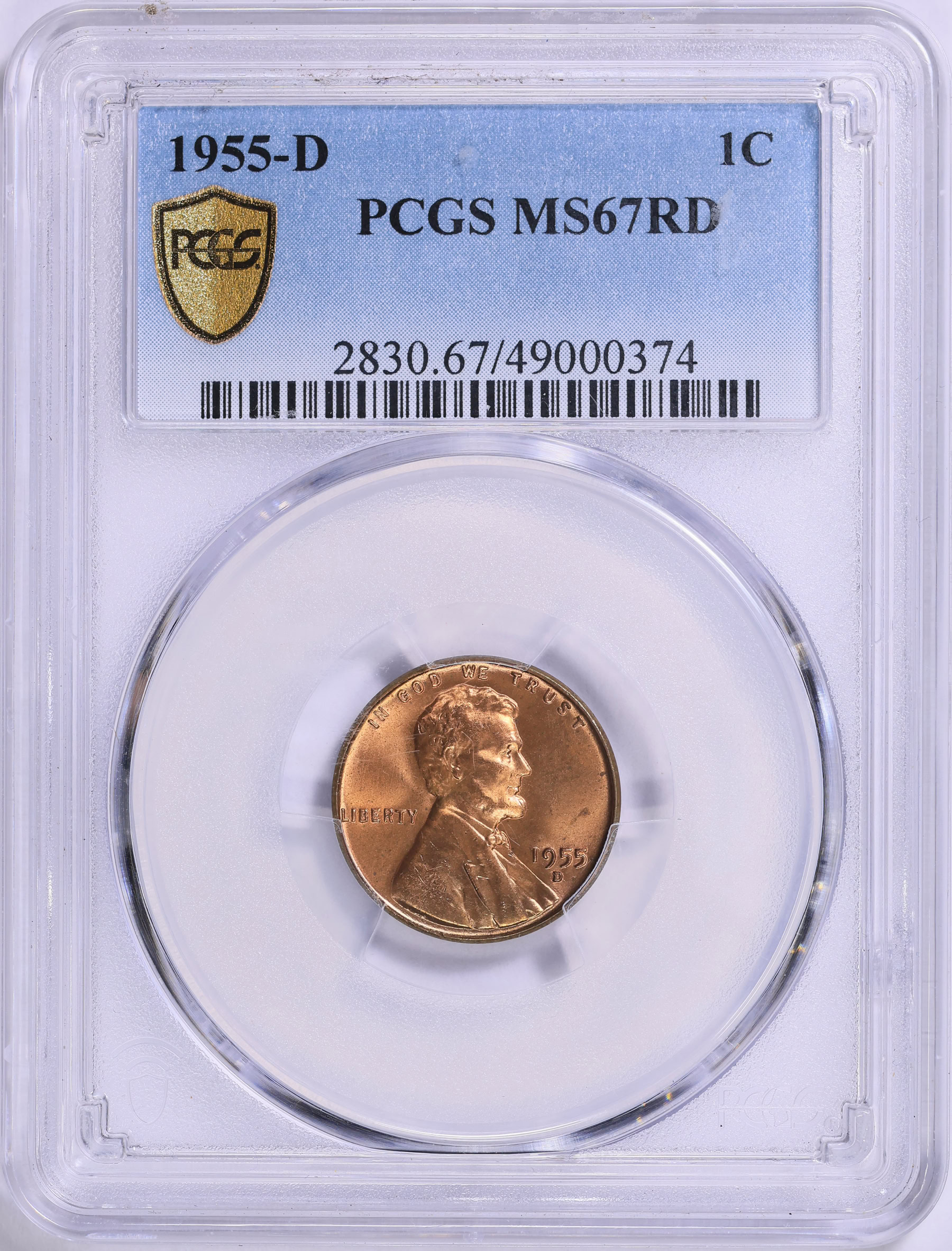 1955-D Lincoln Cent PCGS MS-67 RD (Item 1827024) | GreatCollections Coin Auctions