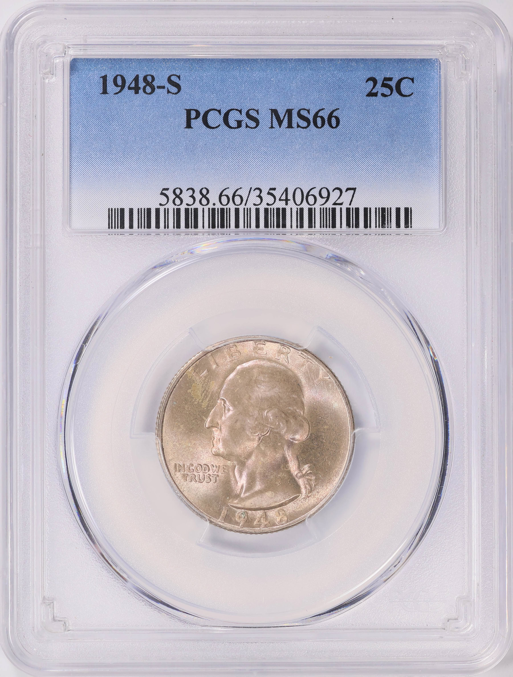 1948-S Washington Quarter PCGS MS-66 (Toned) (Item 1827056) | GreatCollections Coin Auctions
