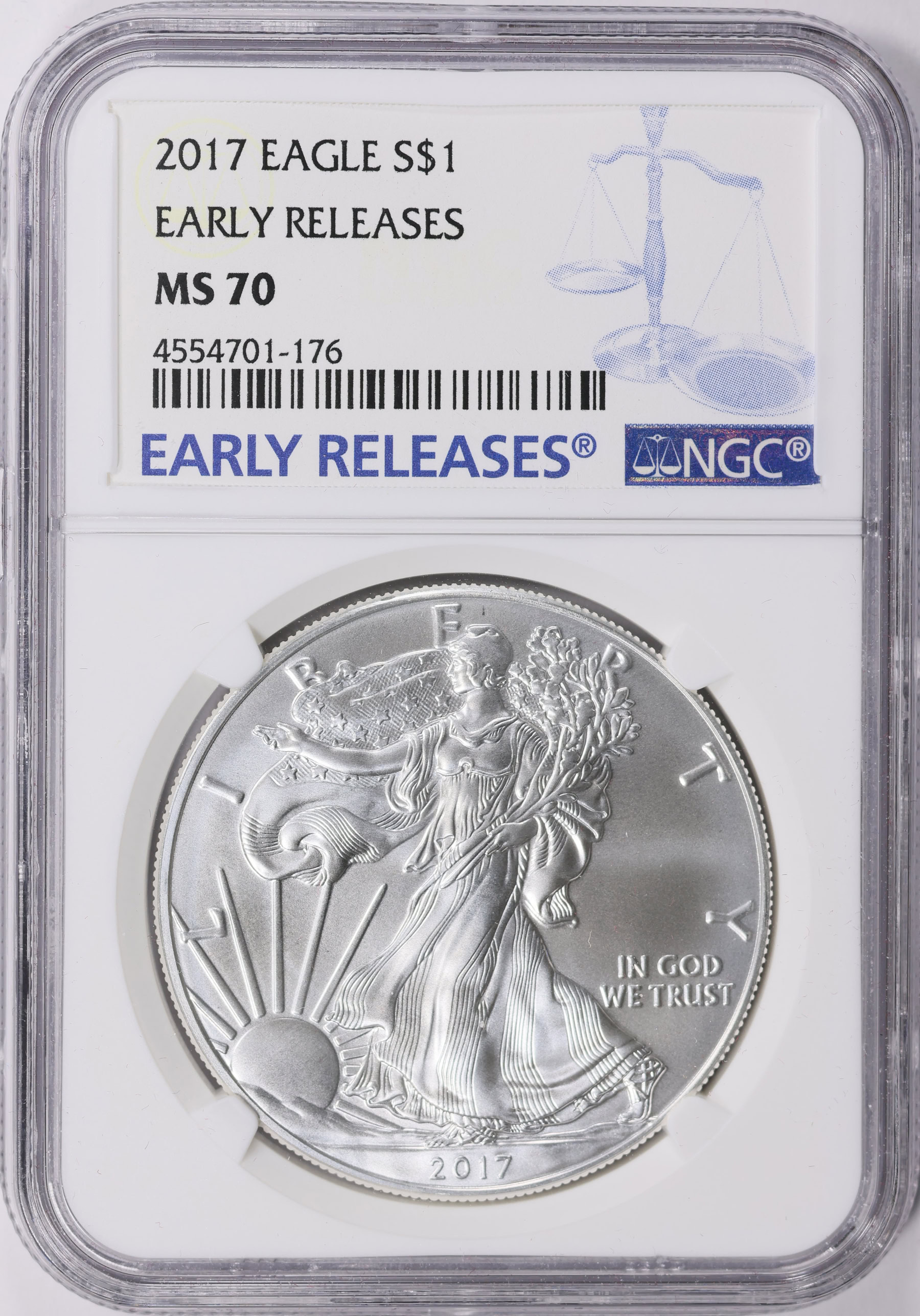 2017 $1 Silver Eagle Early Releases NGC MS-70 (Item 1827086 ...