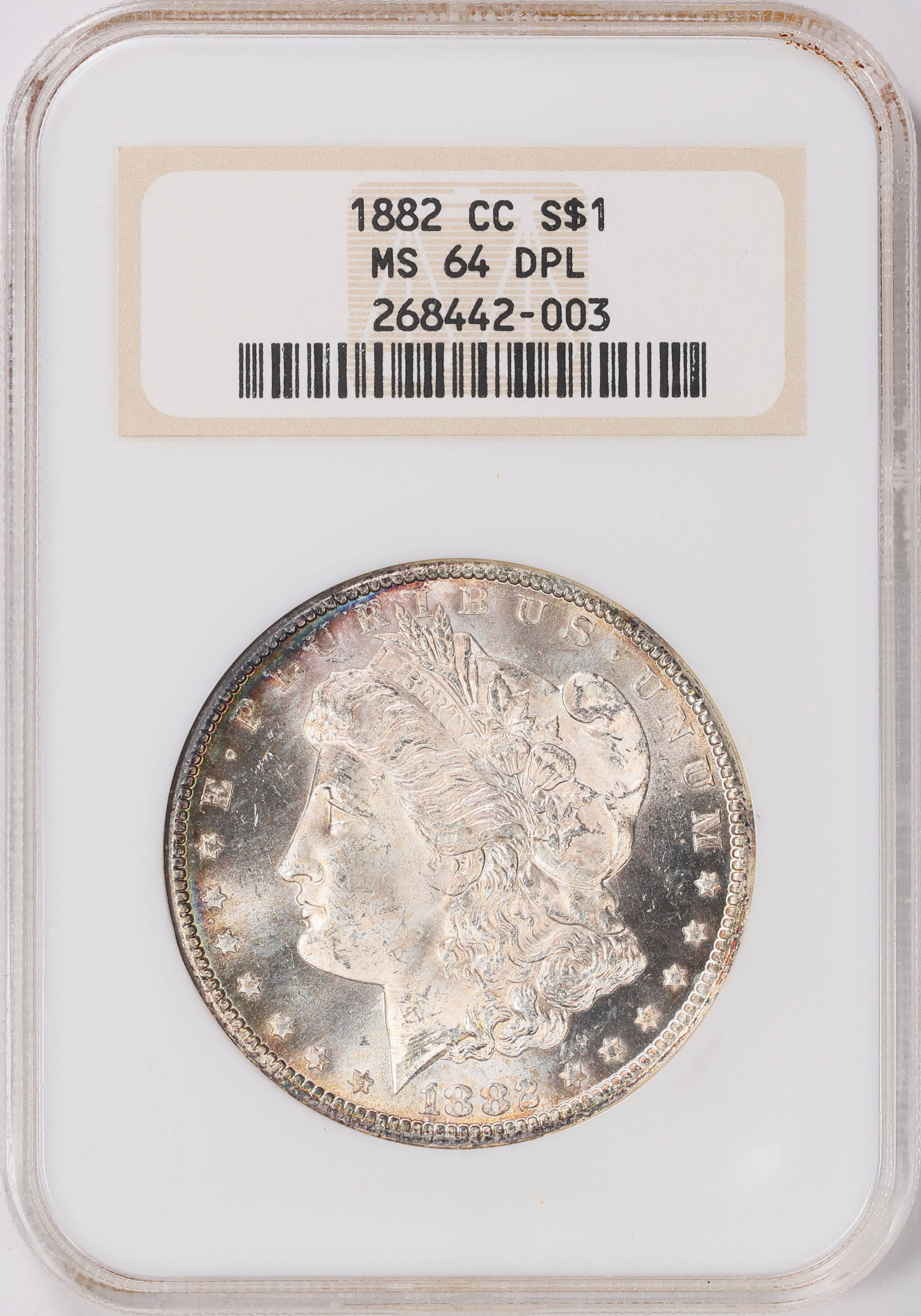 1882-CC Morgan Silver Dollar NGC MS-64 DMPL OH (Toned) (Item 1827131) | GreatCollections Coin ...
