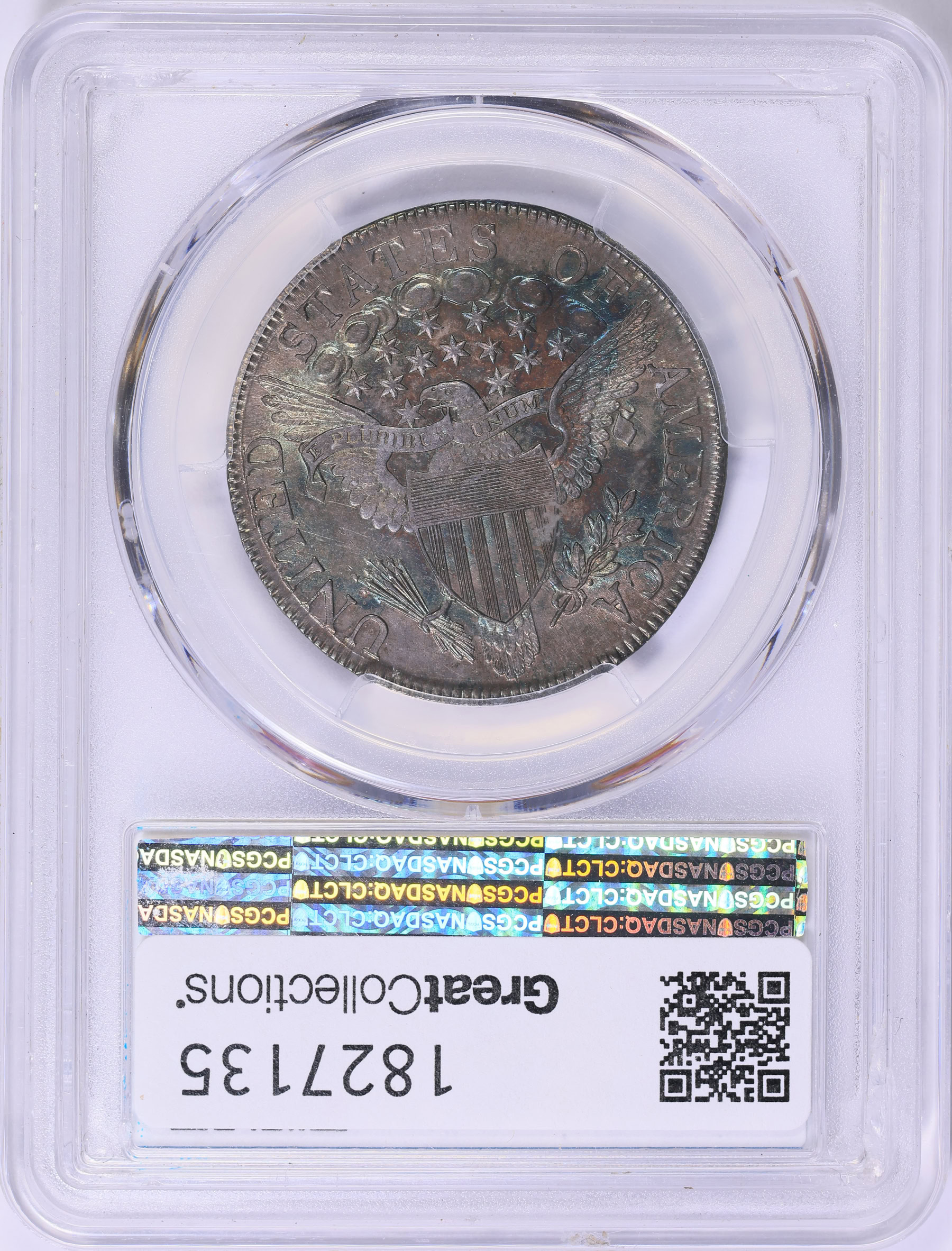 1806 Draped Bust Half Dollar Pointed 6, Stem Overton 116 PCGS MS-64 (Toned) (Friend Collection ...