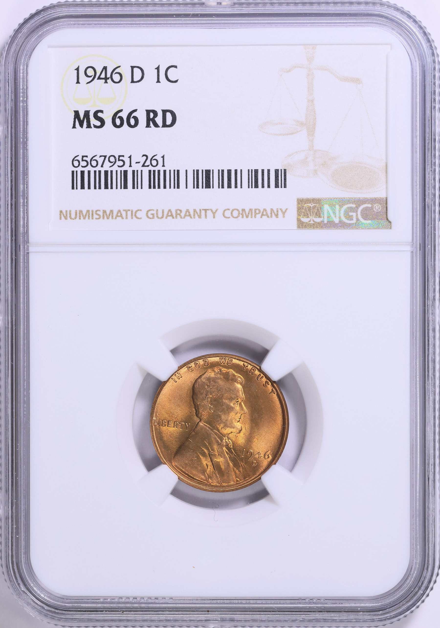 1946-D Lincoln Cent NGC MS-66 RD (Item 1827302) | GreatCollections Coin Auctions