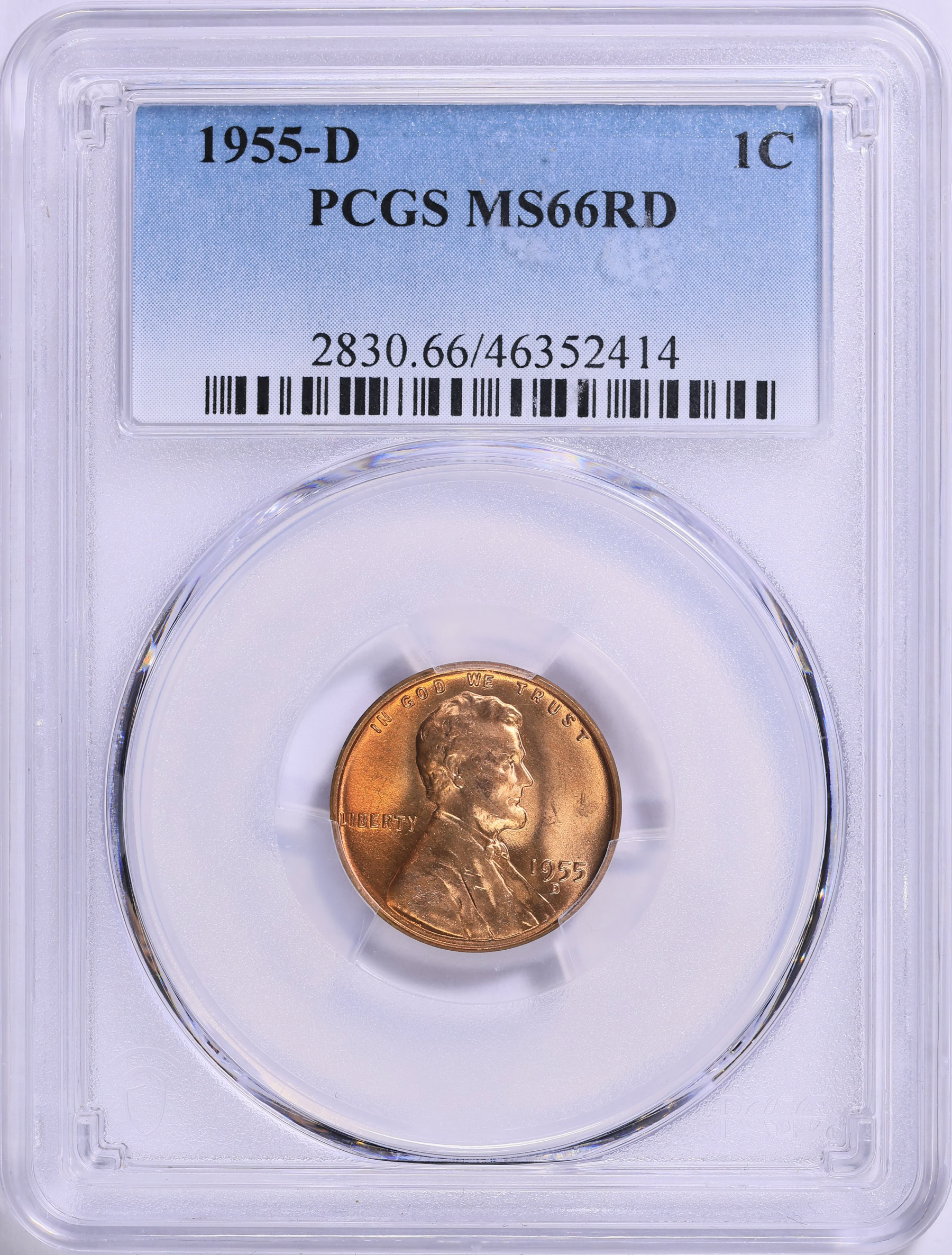 1955-D Lincoln Cent PCGS MS-66 RD (Item 1827304) | GreatCollections Coin Auctions