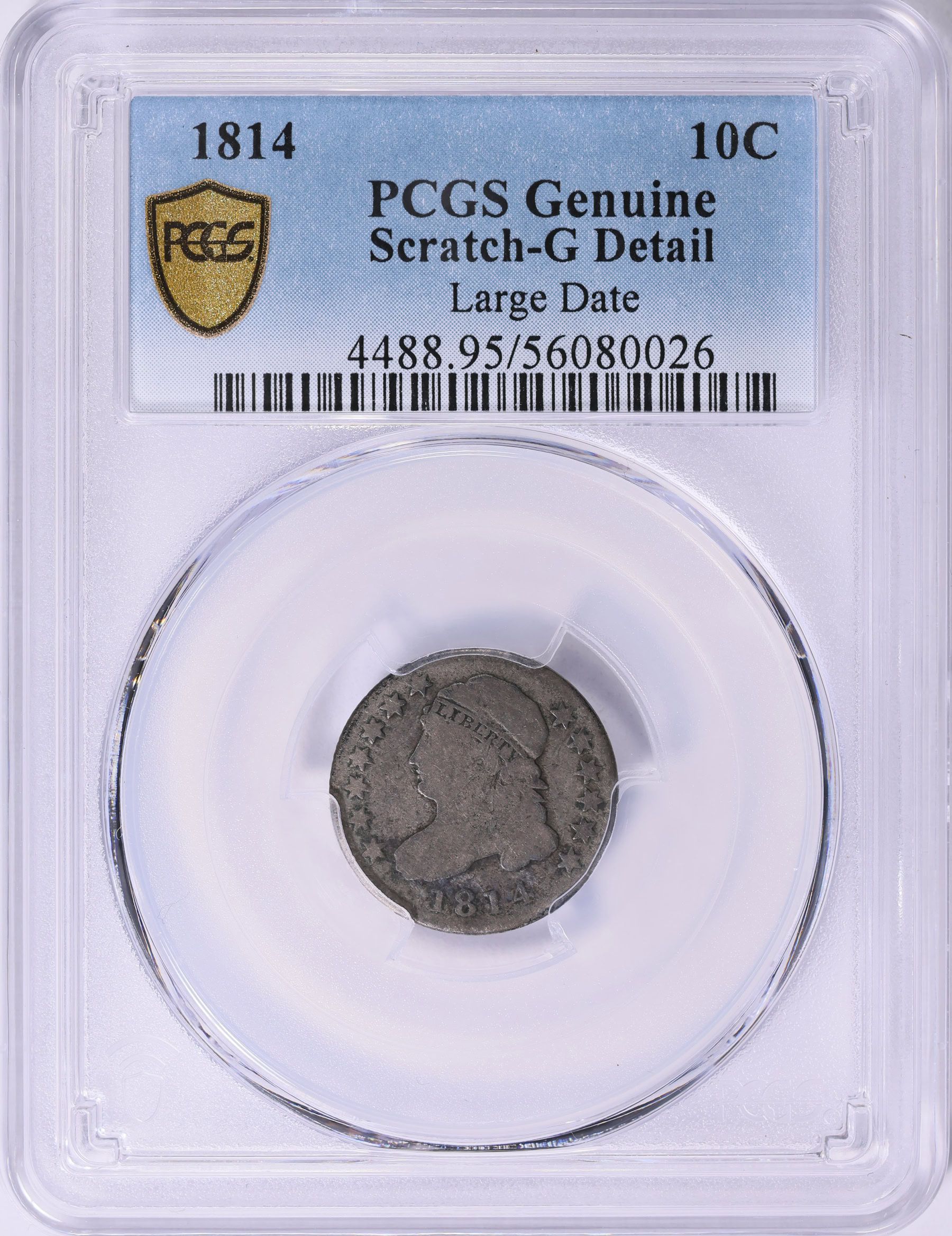 1814 Capped Bust Dime Large Date PCGS Genuine Good Details (Item ...