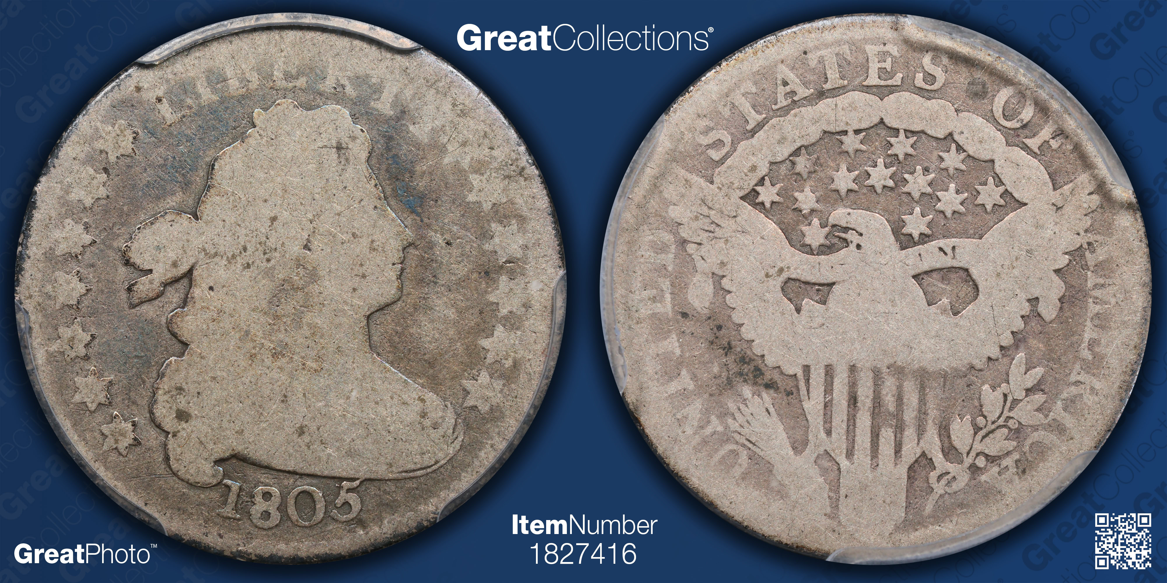 1805 Draped Bust Dime 5 Berries PCGS AG-03 (Toned) (Item 1827416 ...