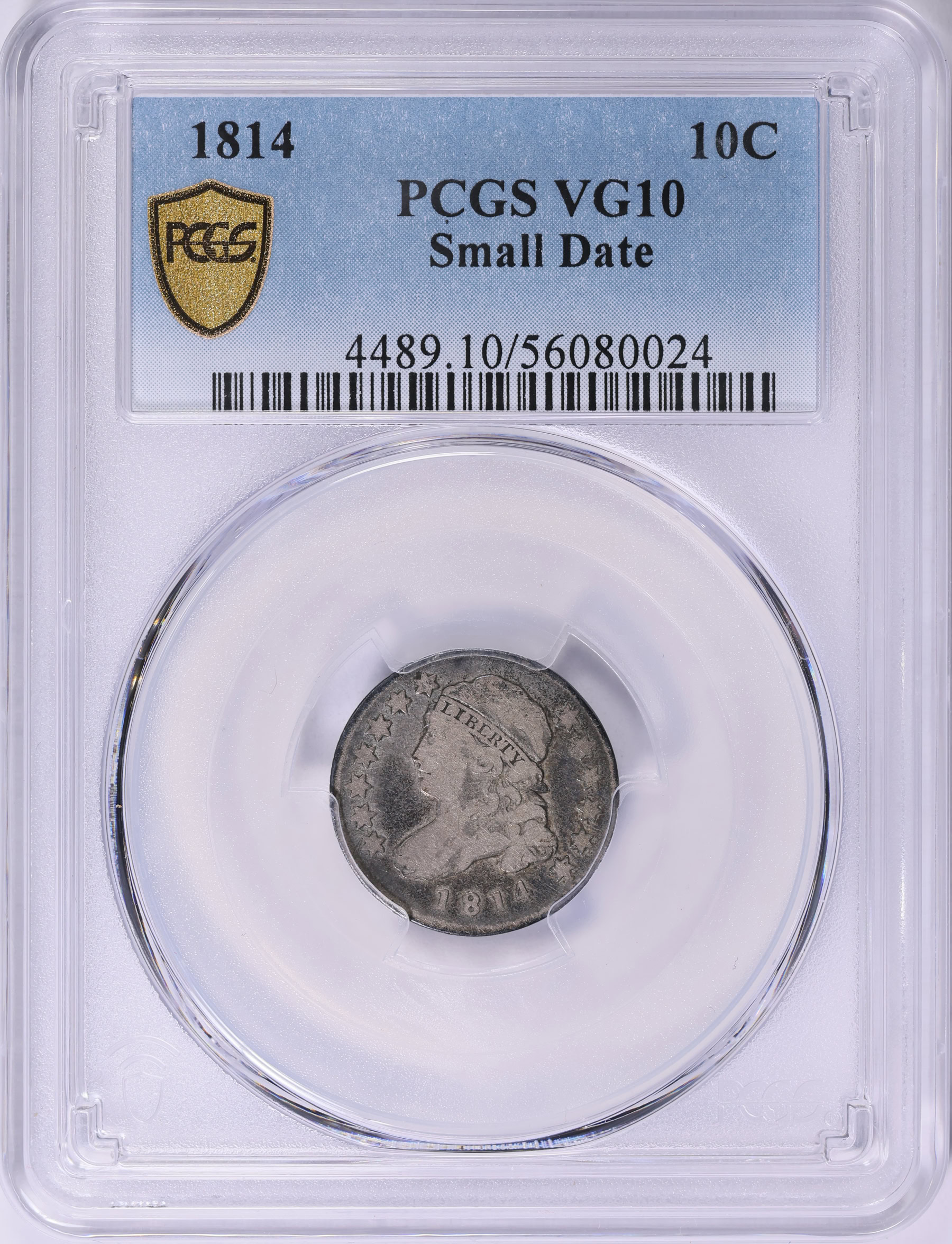 1814 Capped Bust Dime Small Date PCGS VG-10 (Item 1827422) | GreatCollections Coin Auctions