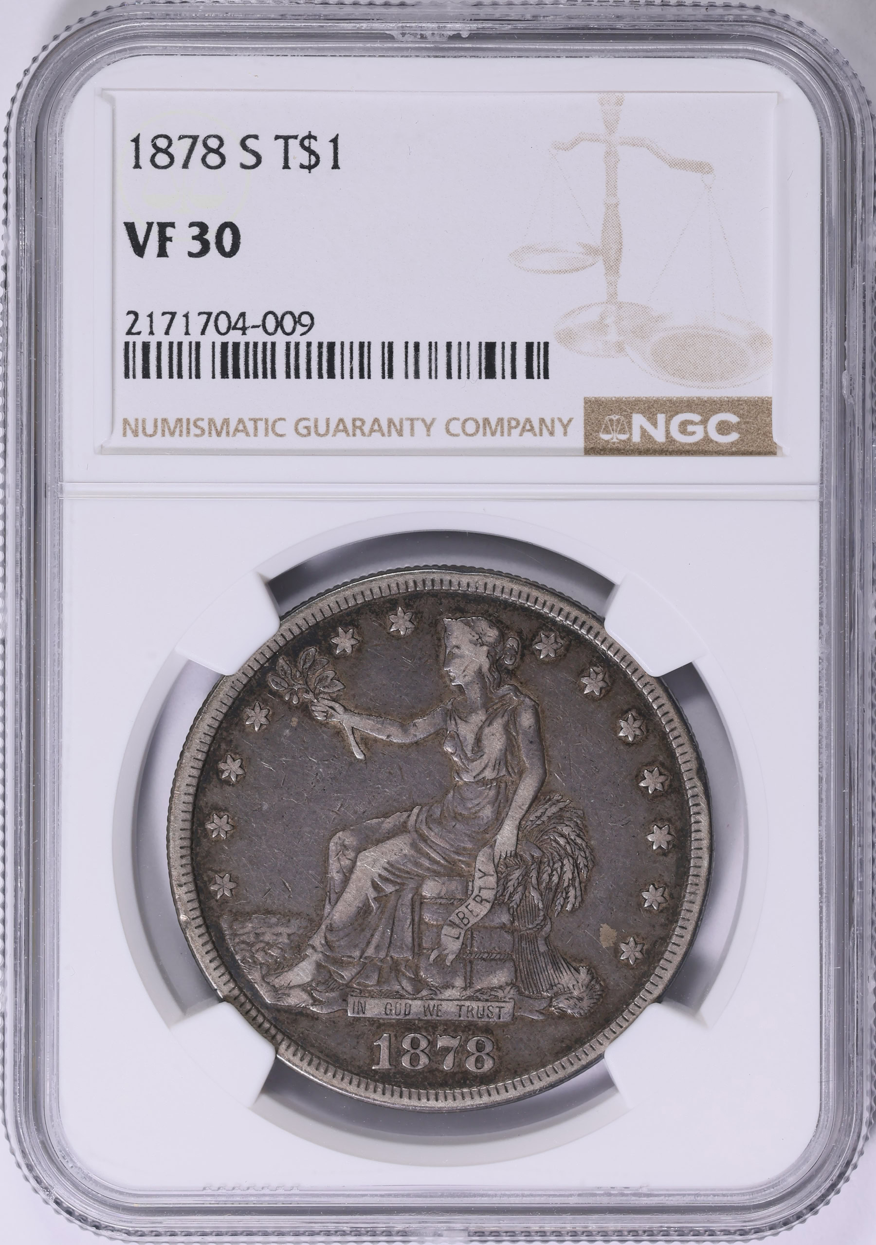 1878-S Trade Silver Dollar NGC VF-30 (Item 1827491) | GreatCollections Coin Auctions