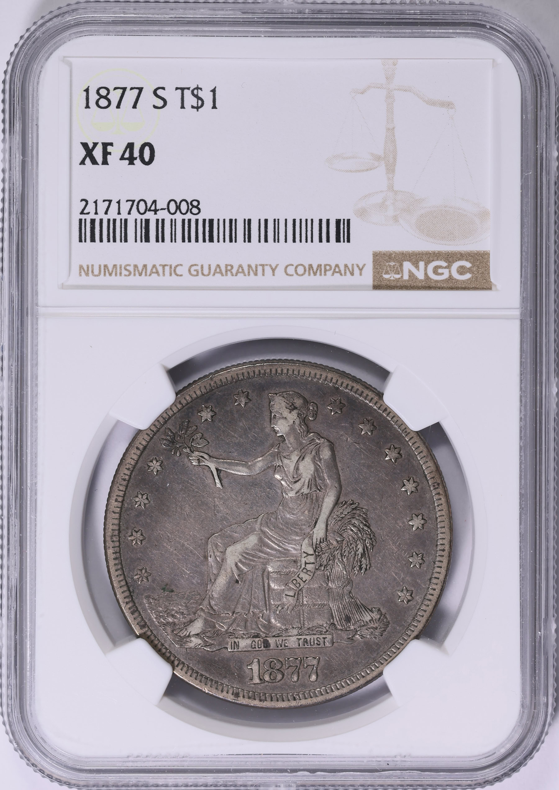 1877-S Trade Silver Dollar NGC XF-40 (Toned) (Item 1827492) | GreatCollections Coin Auctions