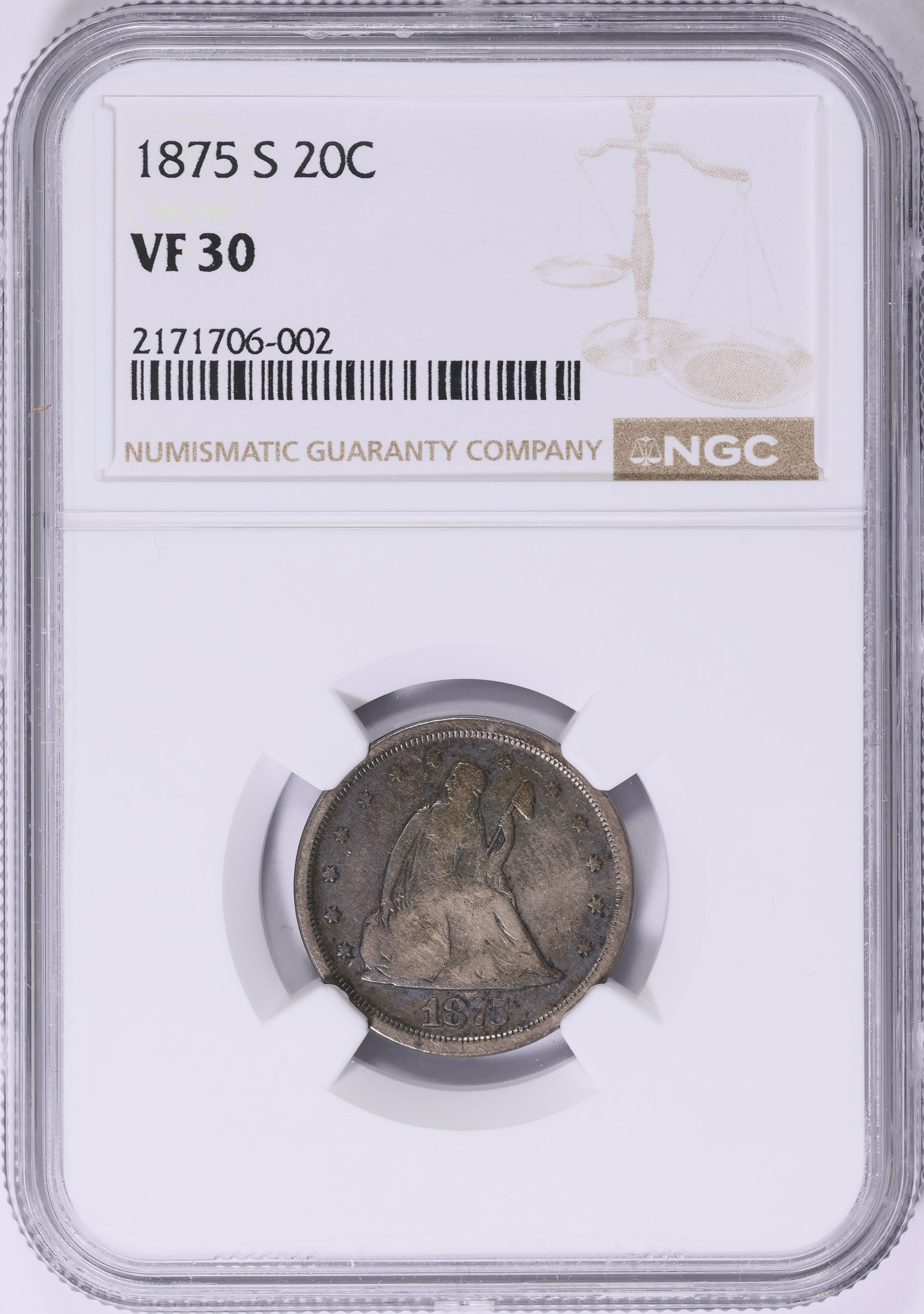 1875-S Twenty-Cent Piece NGC VF-30 (Toned) (Item 1827494 ...