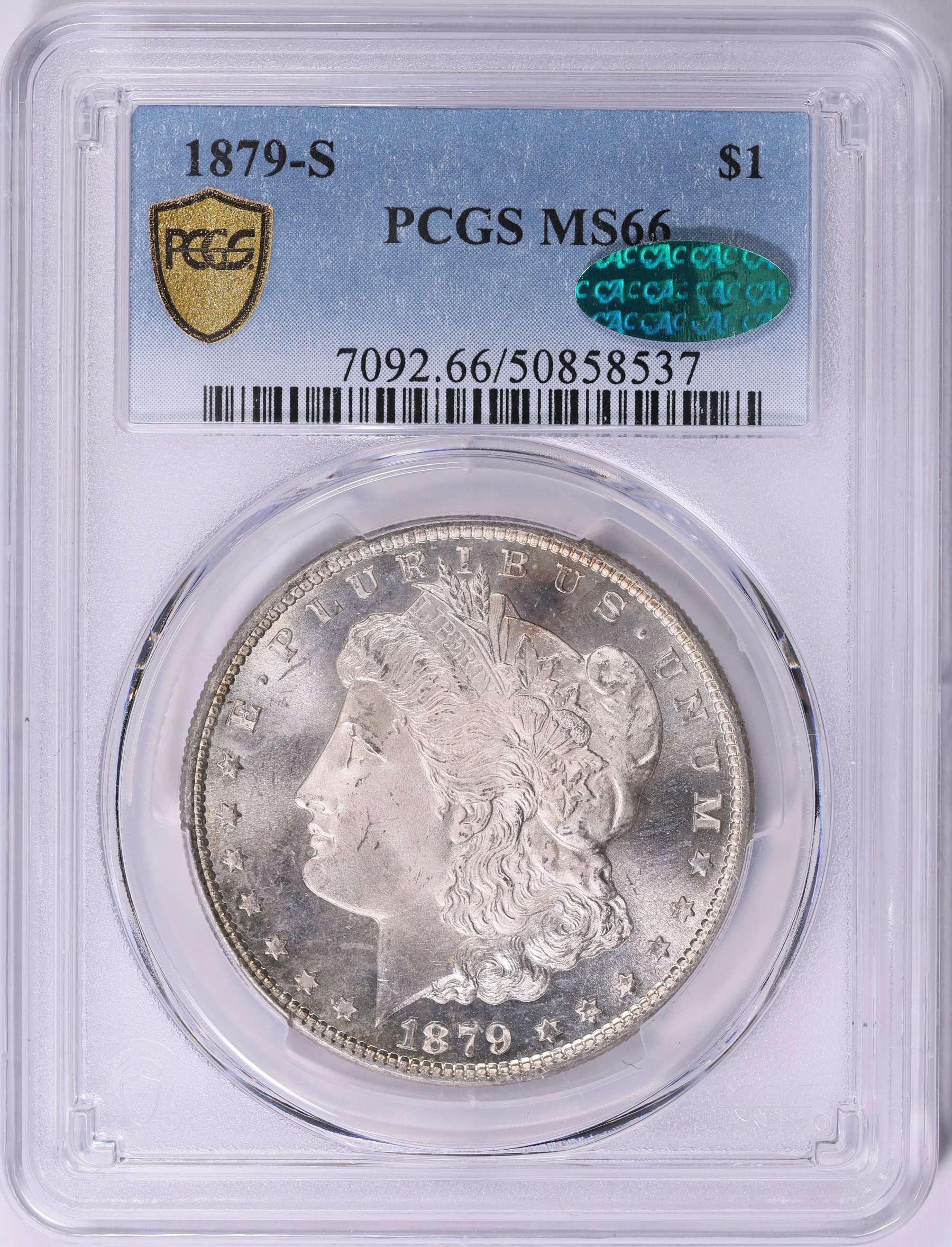 1879-S Morgan Silver Dollar PCGS MS-66 (CAC Green) (Toned) (Item 1827620) | GreatCollections ...