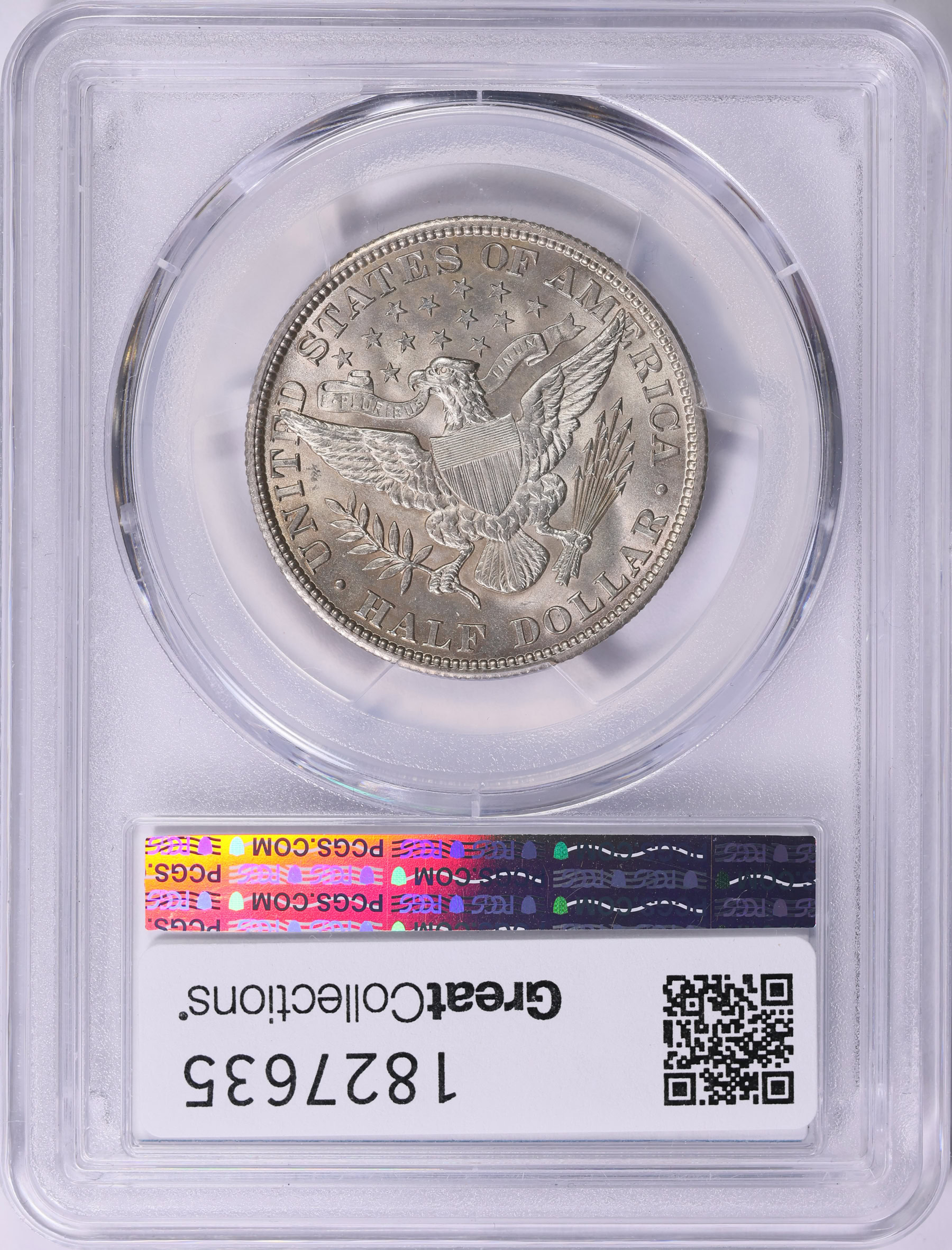1907 Barber Half Dollar PCGS MS-63 (CAC Green) (Item 1827635) | GreatCollections Coin Auctions