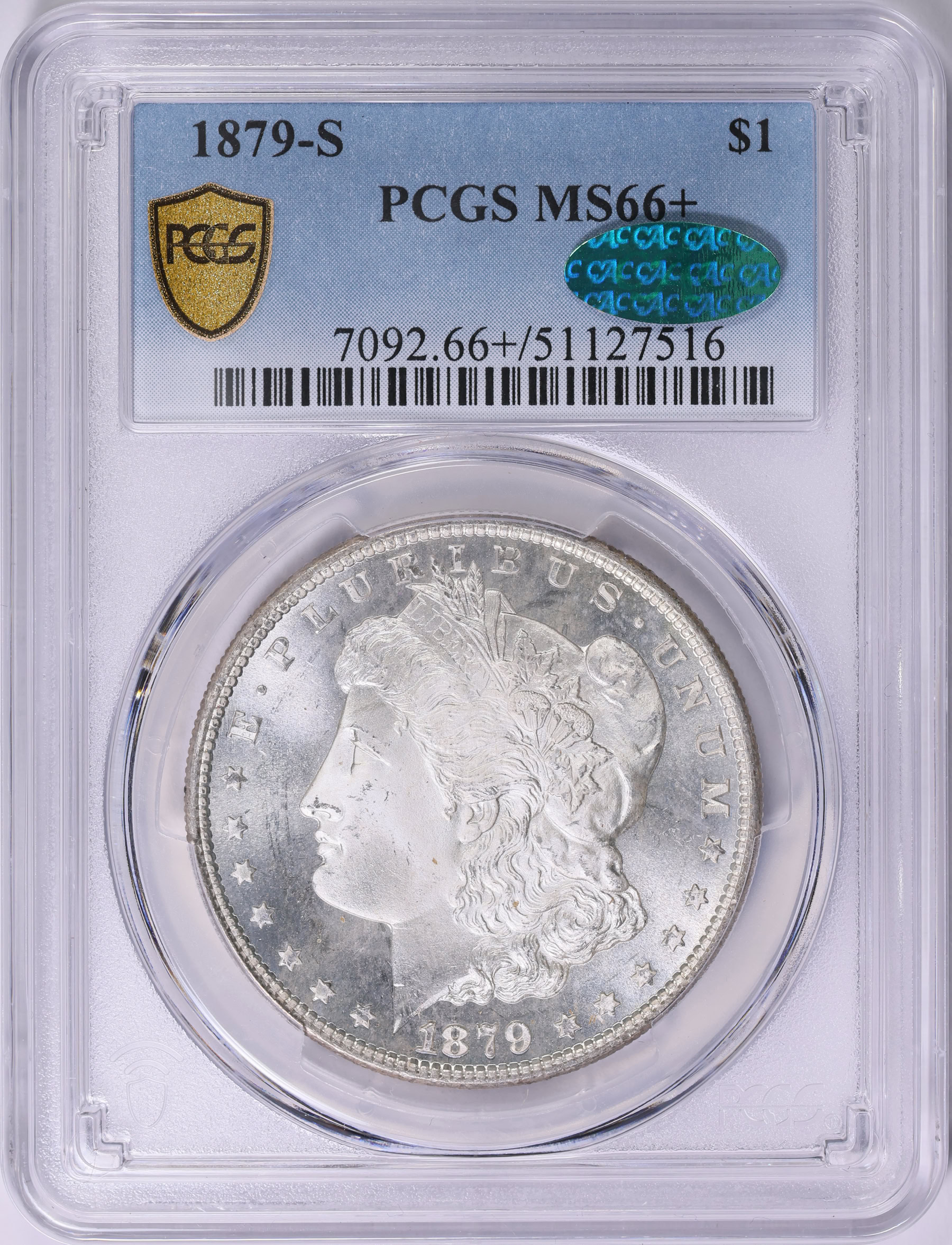 1879-S Morgan Silver Dollar PCGS MS-66+ (CAC Green) (Item 1827658) | GreatCollections Coin Auctions