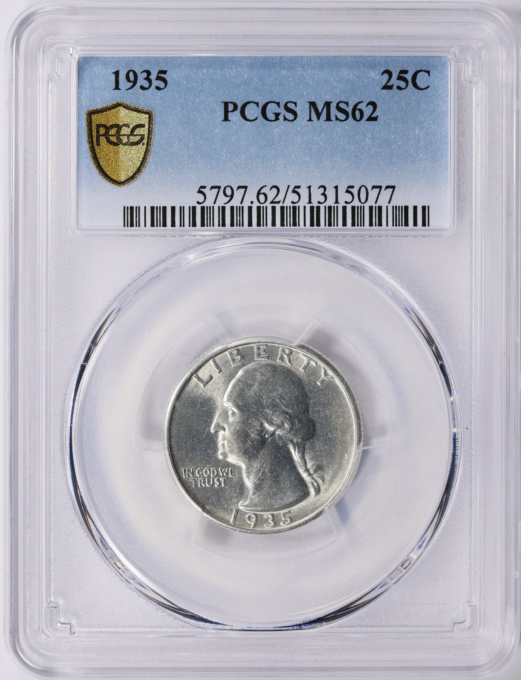 1935 Washington Quarter PCGS MS-62 (Item 1827678) | GreatCollections Coin Auctions