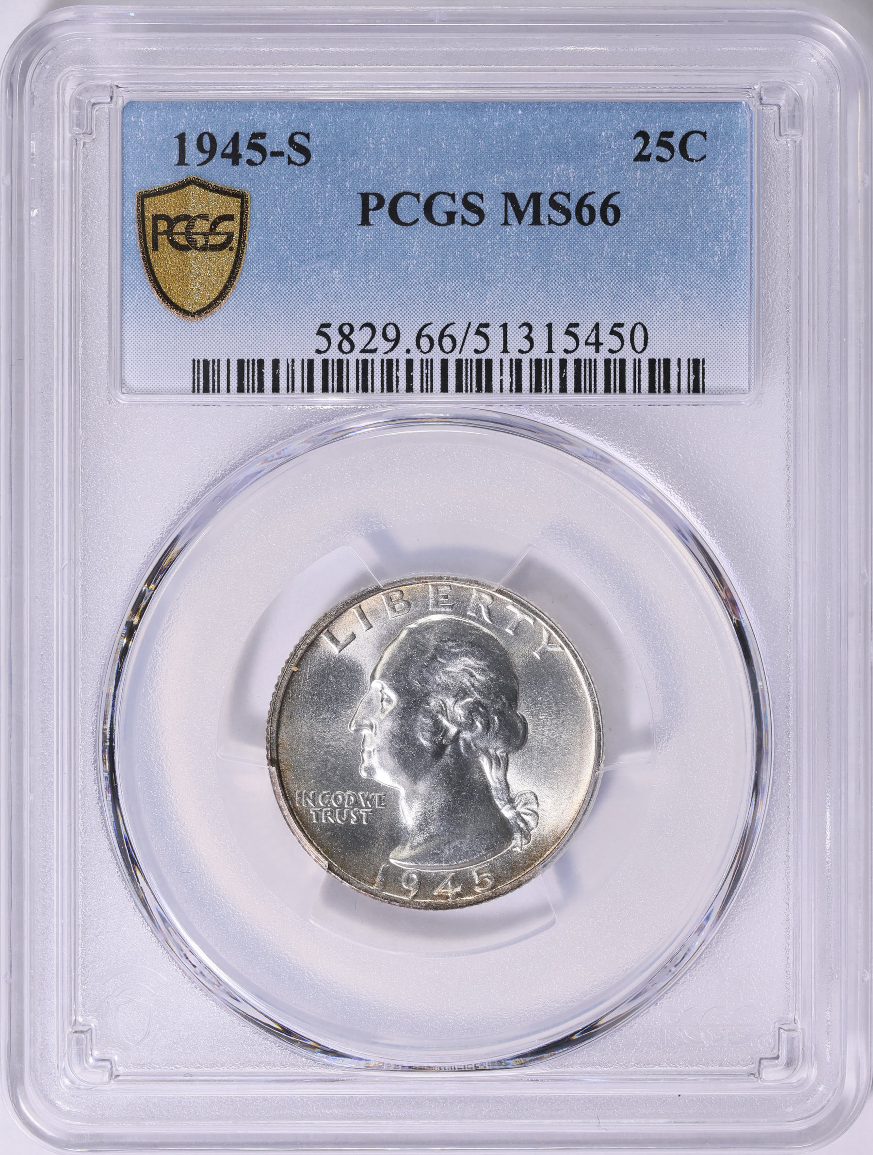 1945-S Washington Quarter PCGS MS-66 (Item 1827681) | GreatCollections Coin Auctions