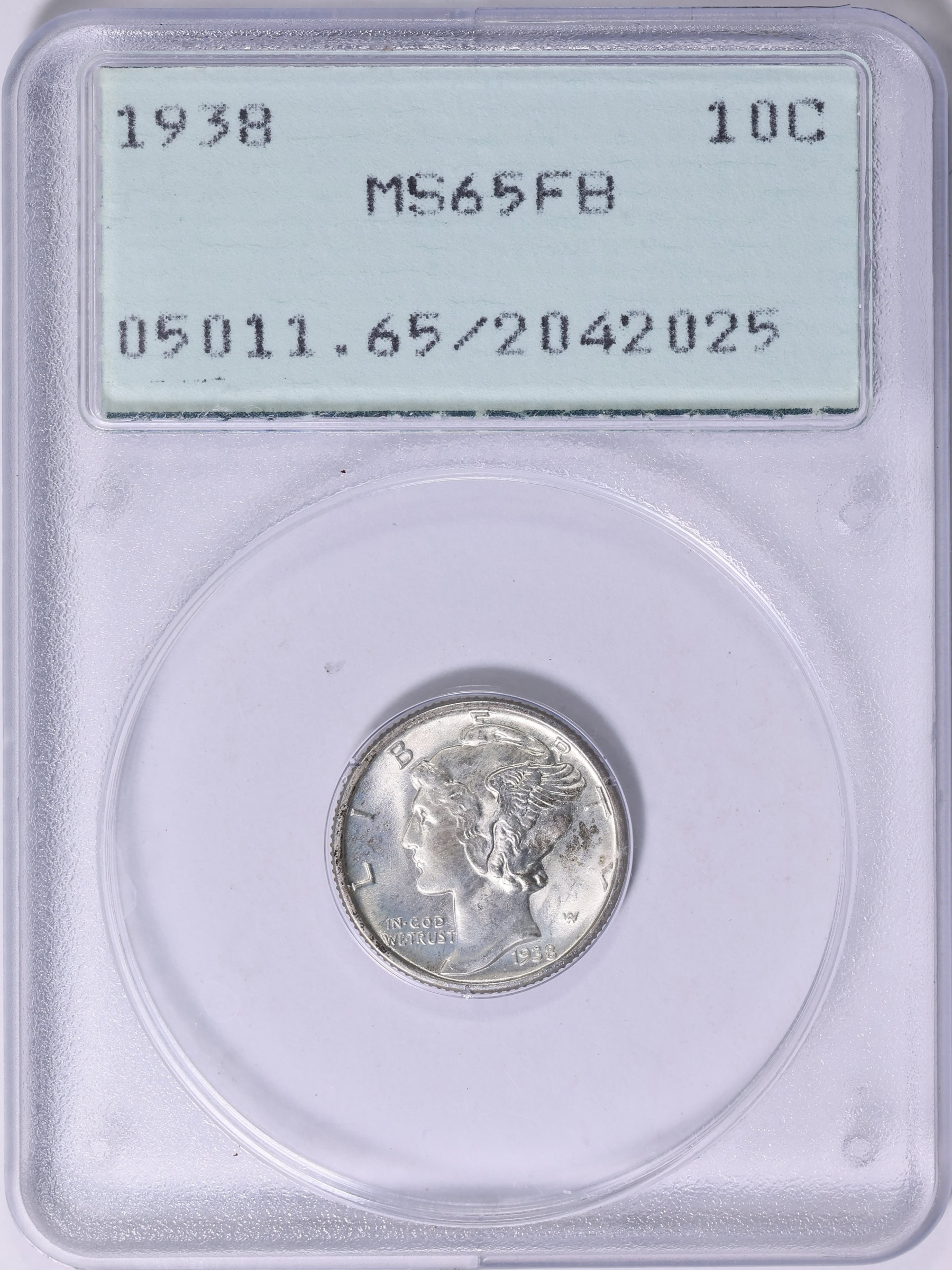 1938 Mercury Dime PCGS MS-65 FB OGH (1st Gen) (Item 1827712) | GreatCollections Coin Auctions