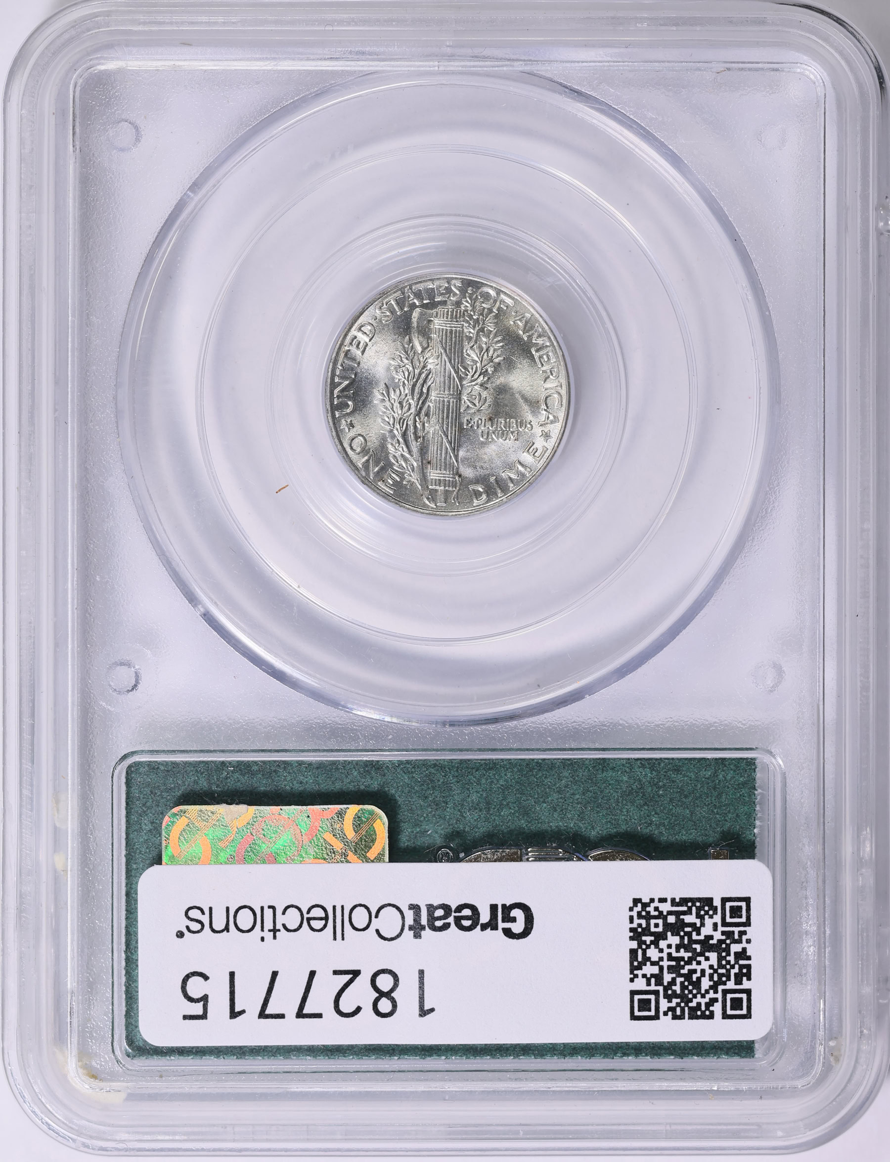 1942 Mercury Dime PCGS MS-65 FB (CAC Green) OGH (2nd Gen) (Item 1827715) | GreatCollections Coin ...