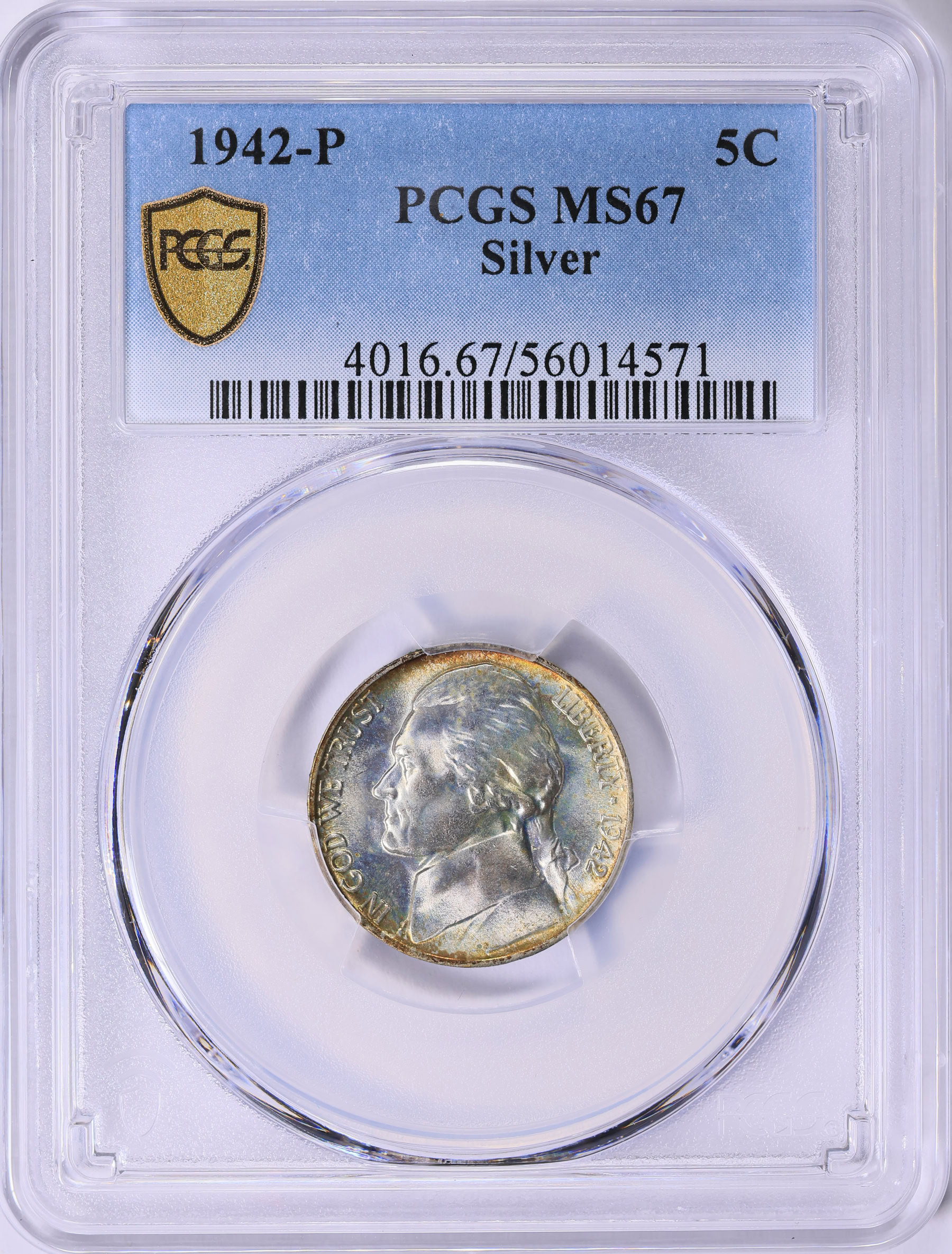 1942-P Jefferson Nickel Type 2 PCGS MS-67 (Toned) (Item 1827729 ...