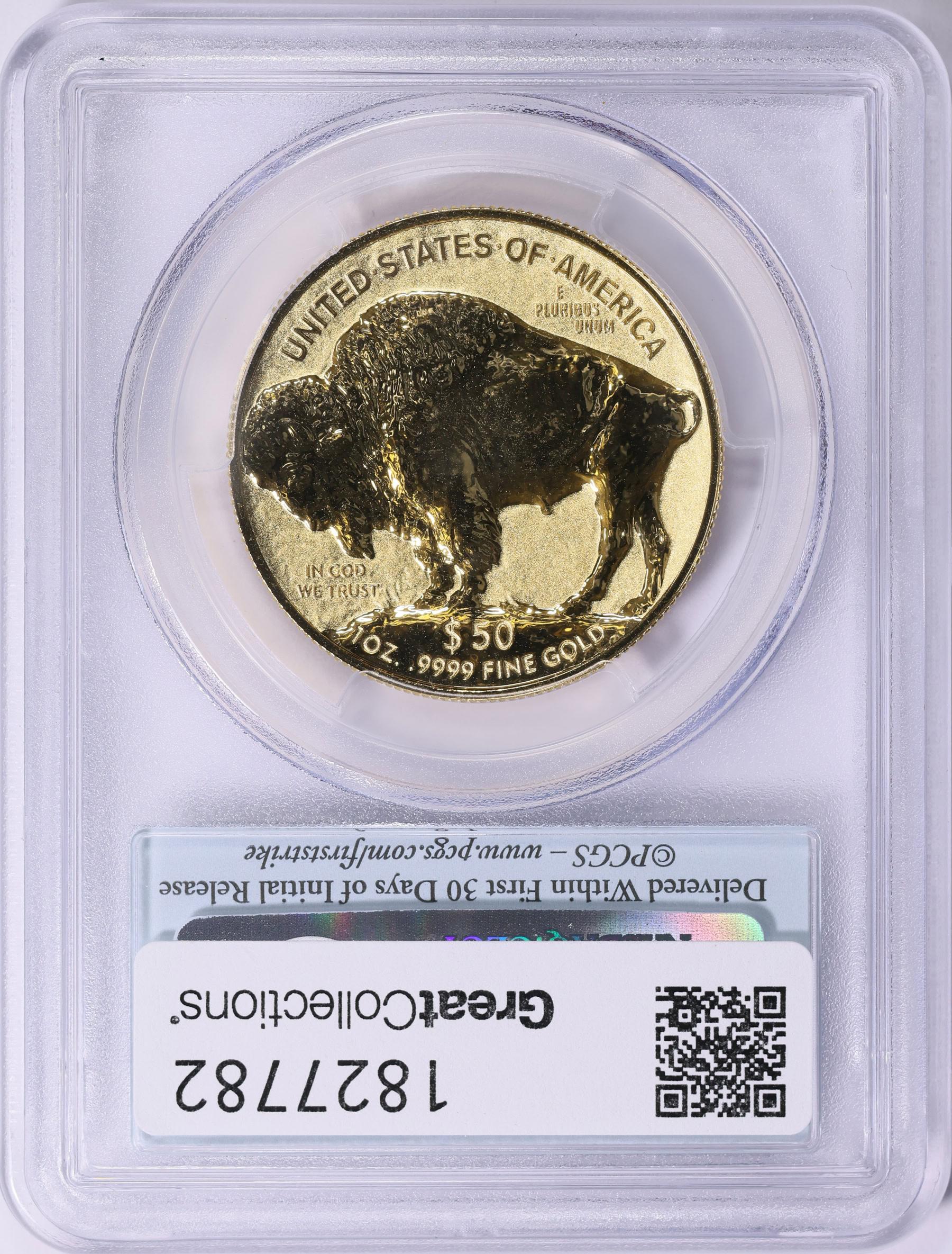 2013-W $50 One-Ounce Gold American Buffalo Reverse Proof First Strike PCGS Proof-70 (Item ...