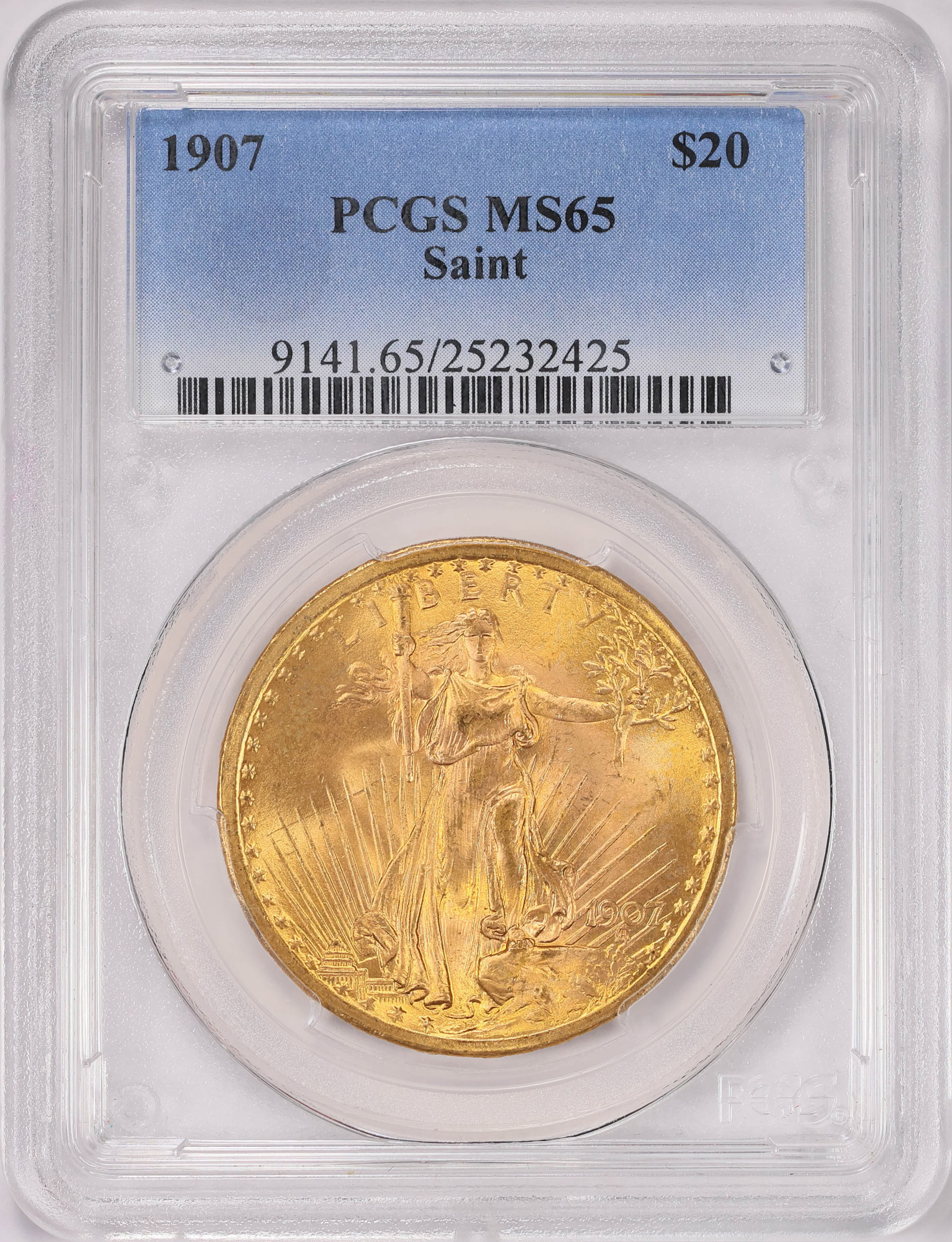 1907 Saint-Gaudens Gold Double Eagle Arabic Numerals PCGS MS-65 (Item 1827900 ...