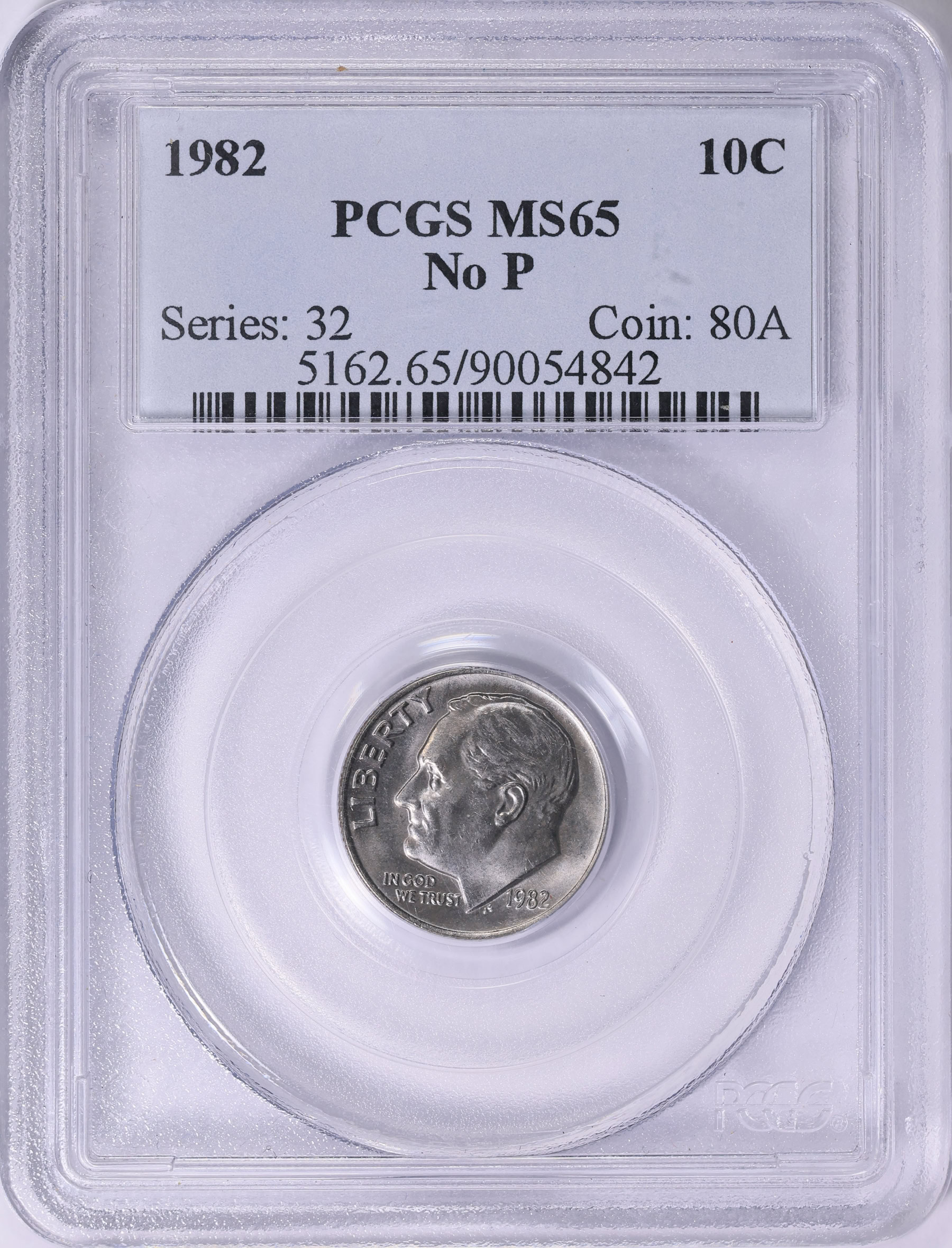 1982 Roosevelt Dime No Mintmark PCGS MS-65 (Item 1827942 ...