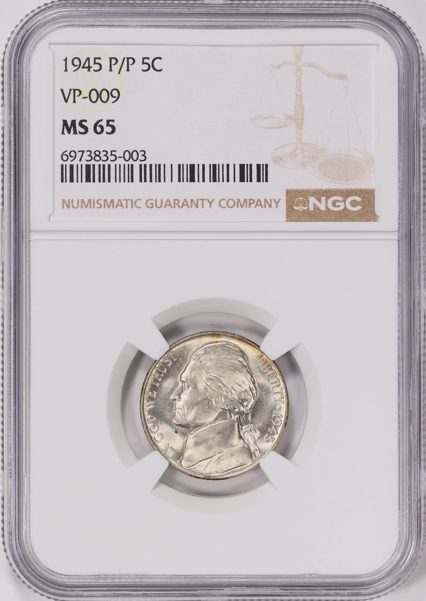 1945-P/P Jefferson Nickel VP-009 NGC MS-65 (Item 1828189 ...