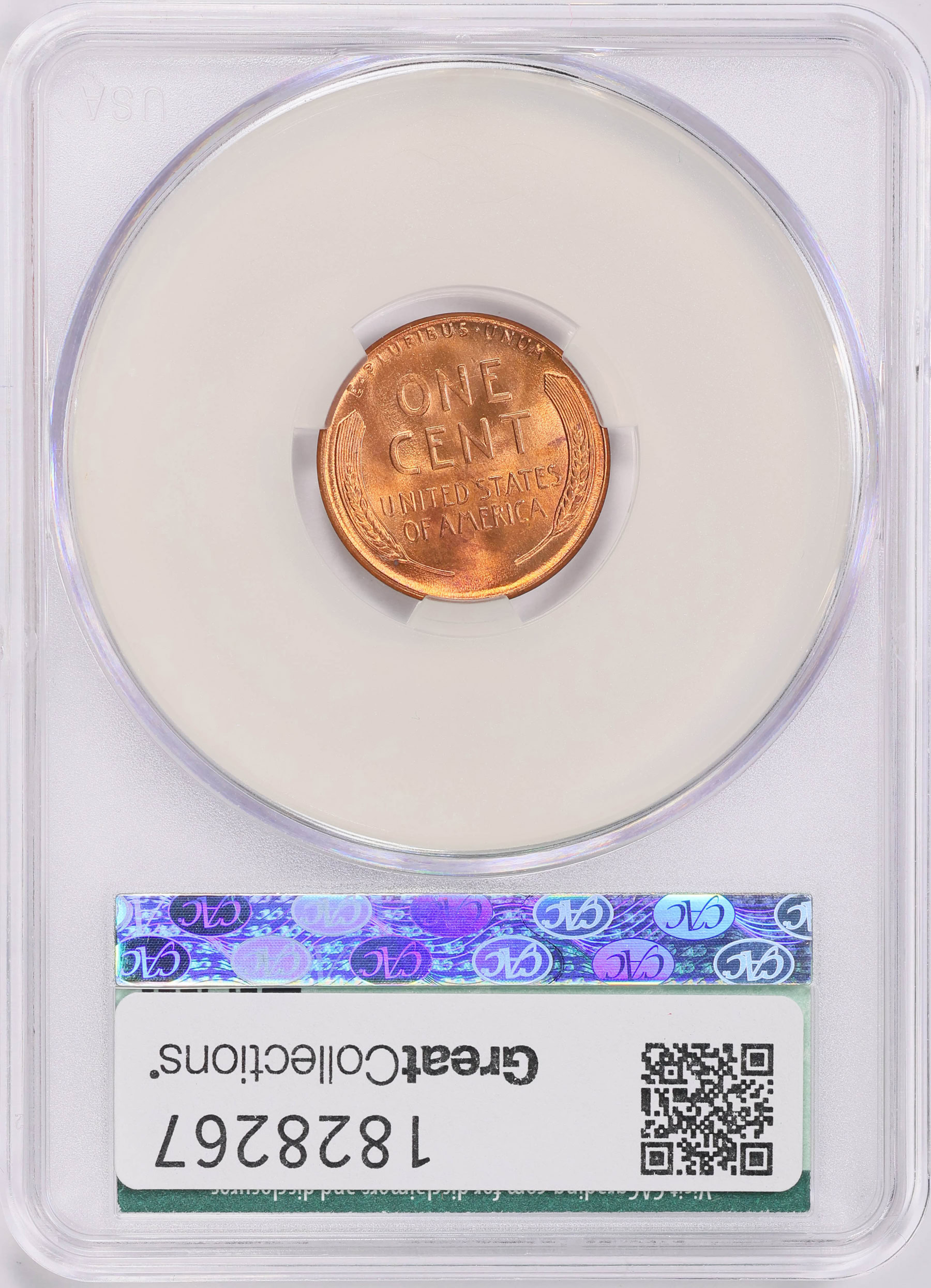1945-D Lincoln Cent CACG MS-64 RB (Item 1828267) | GreatCollections ...
