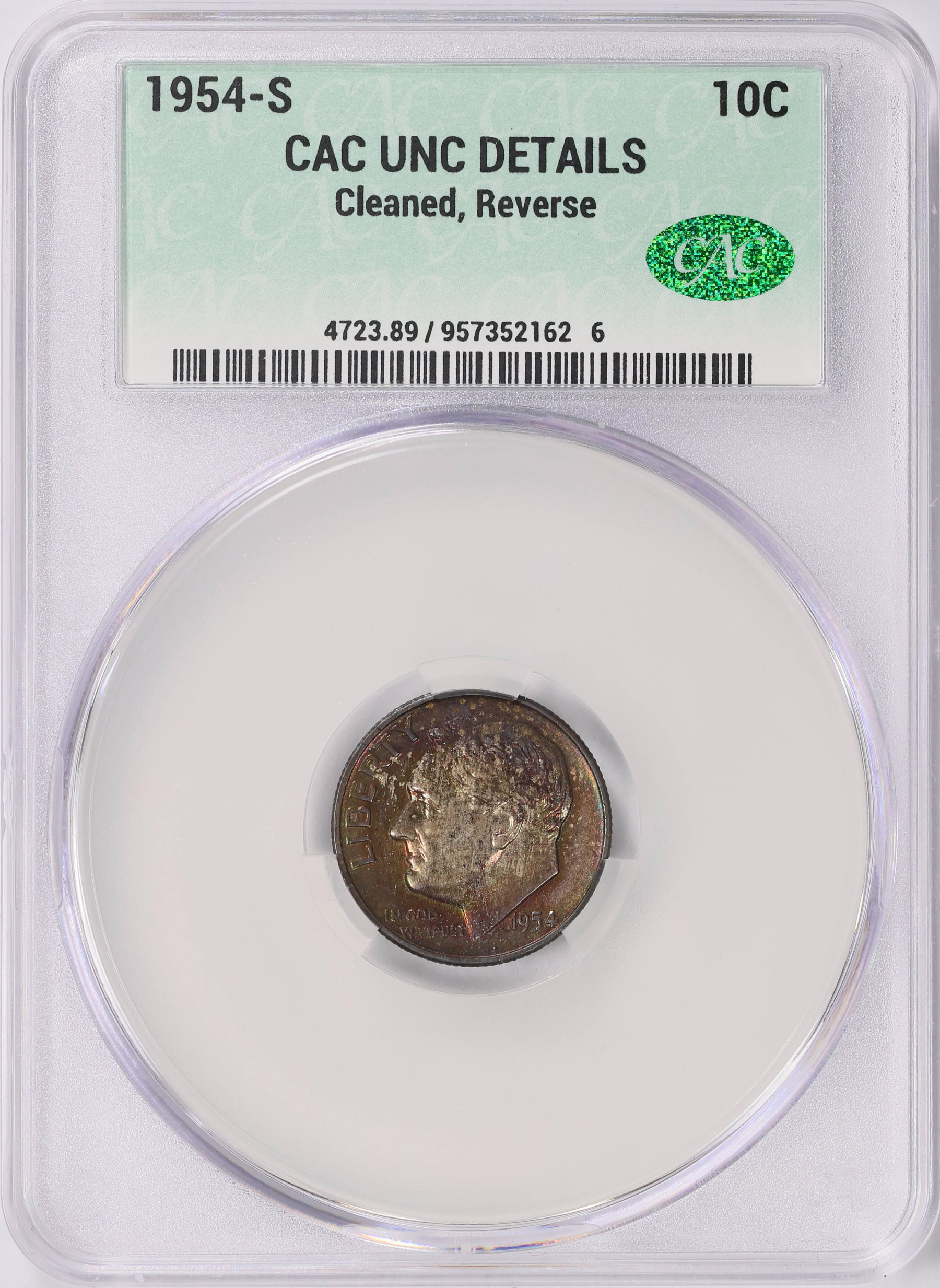 1954-S Roosevelt Dime CACG Unc Details (Item 1828548 ...