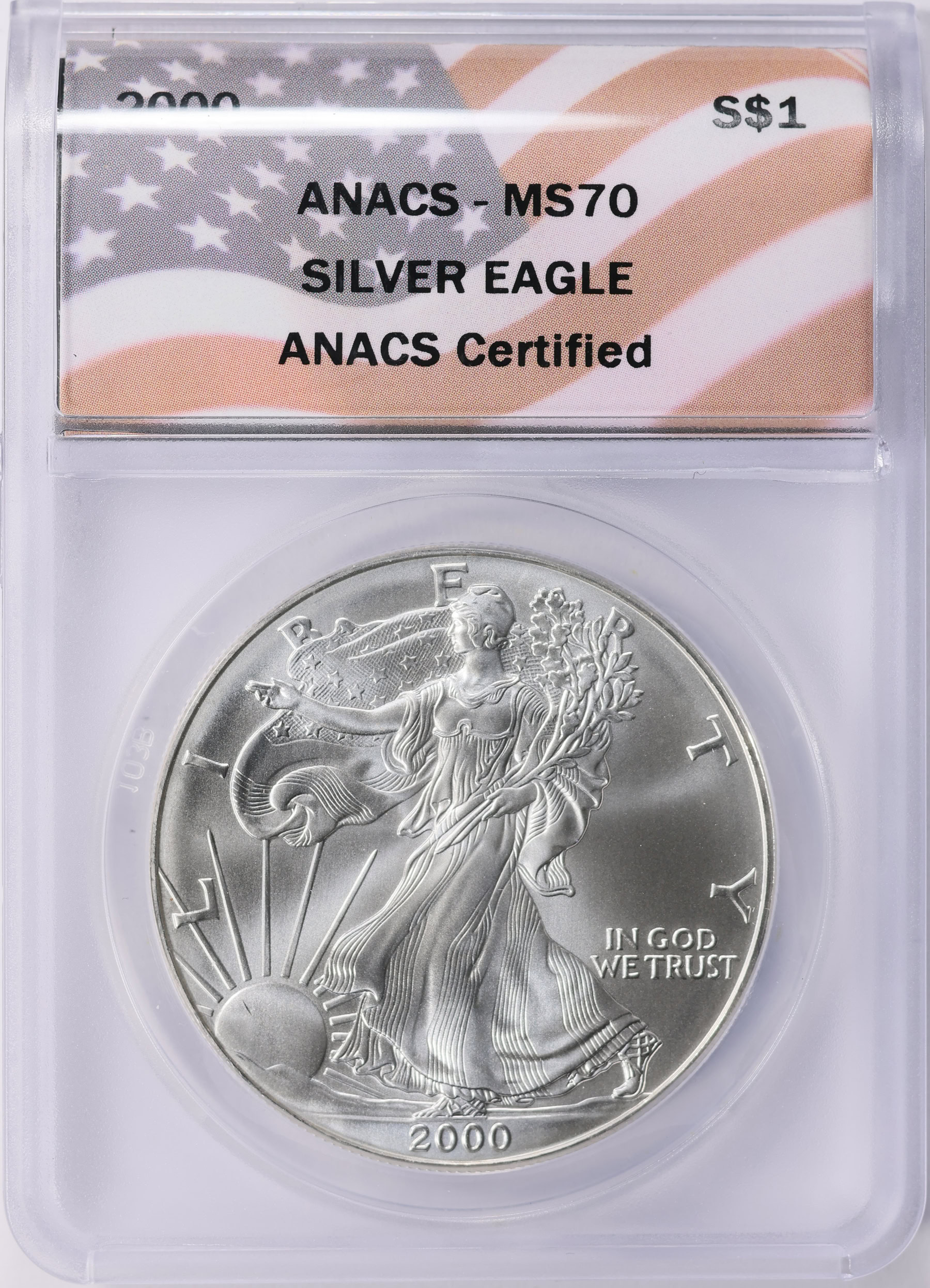 2000 $1 Silver Eagle ANACS MS-70 (Flag Label) (Item 1828554 ...