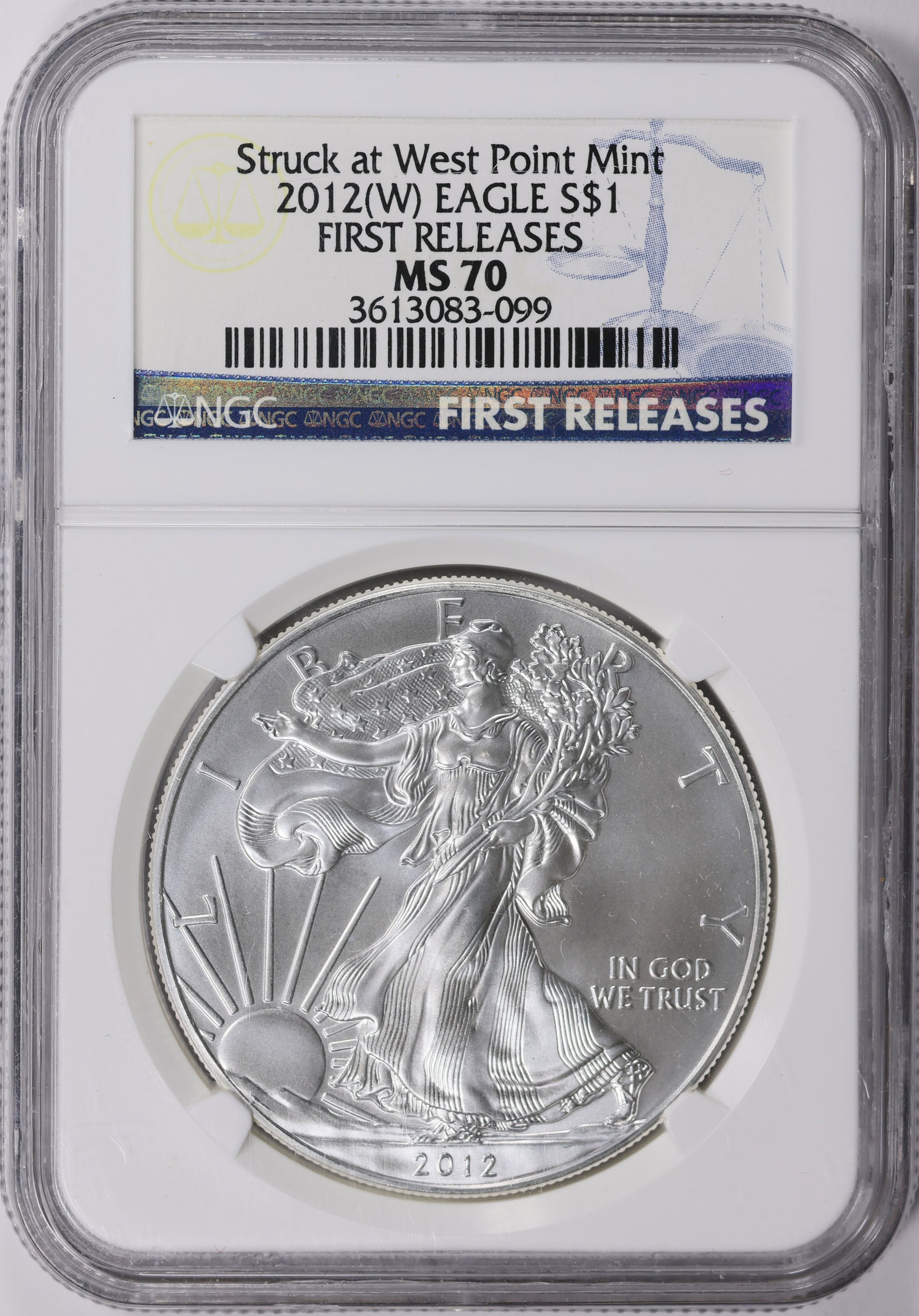2012-(W) $1 Silver Eagle First Releases Struck at West Point NGC MS-70 (Item 1828693 ...
