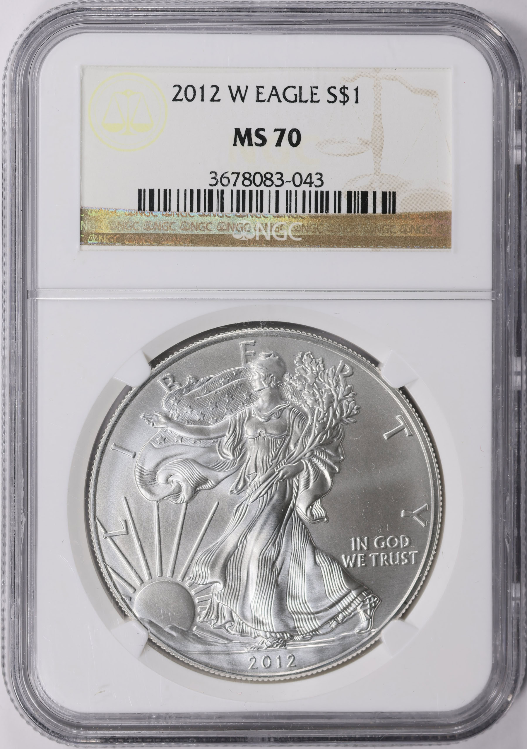 2012-W $1 Silver Eagle Burnished NGC MS-70 (Item 1828712) | GreatCollections Coin Auctions
