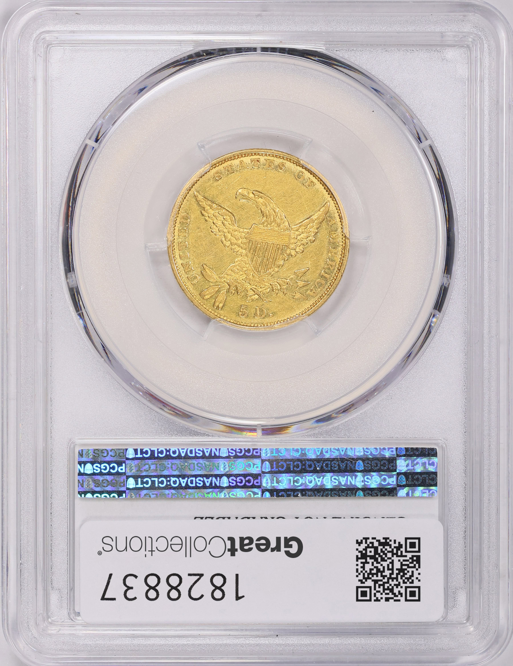 1834 Classic Head Gold Half Eagle Plain 4 PCGS Genuine AU Details (Item 1828837 ...