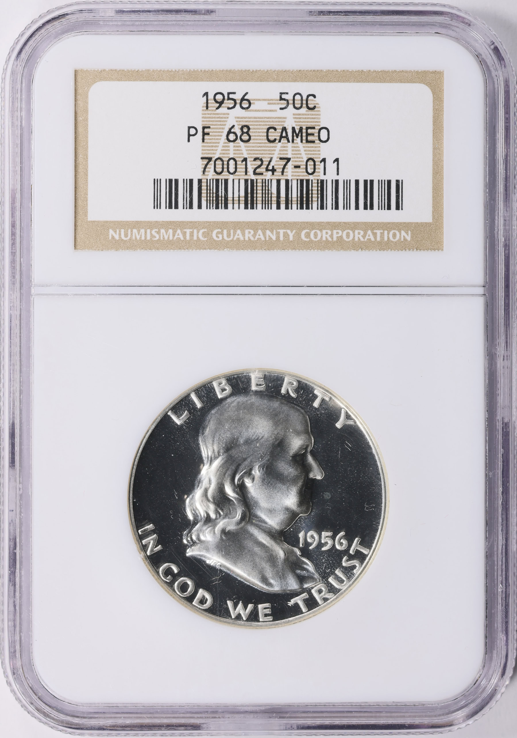 1956 Franklin Half Dollar NGC Proof-68 CAMEO (Item 1828868) | GreatCollections Coin Auctions