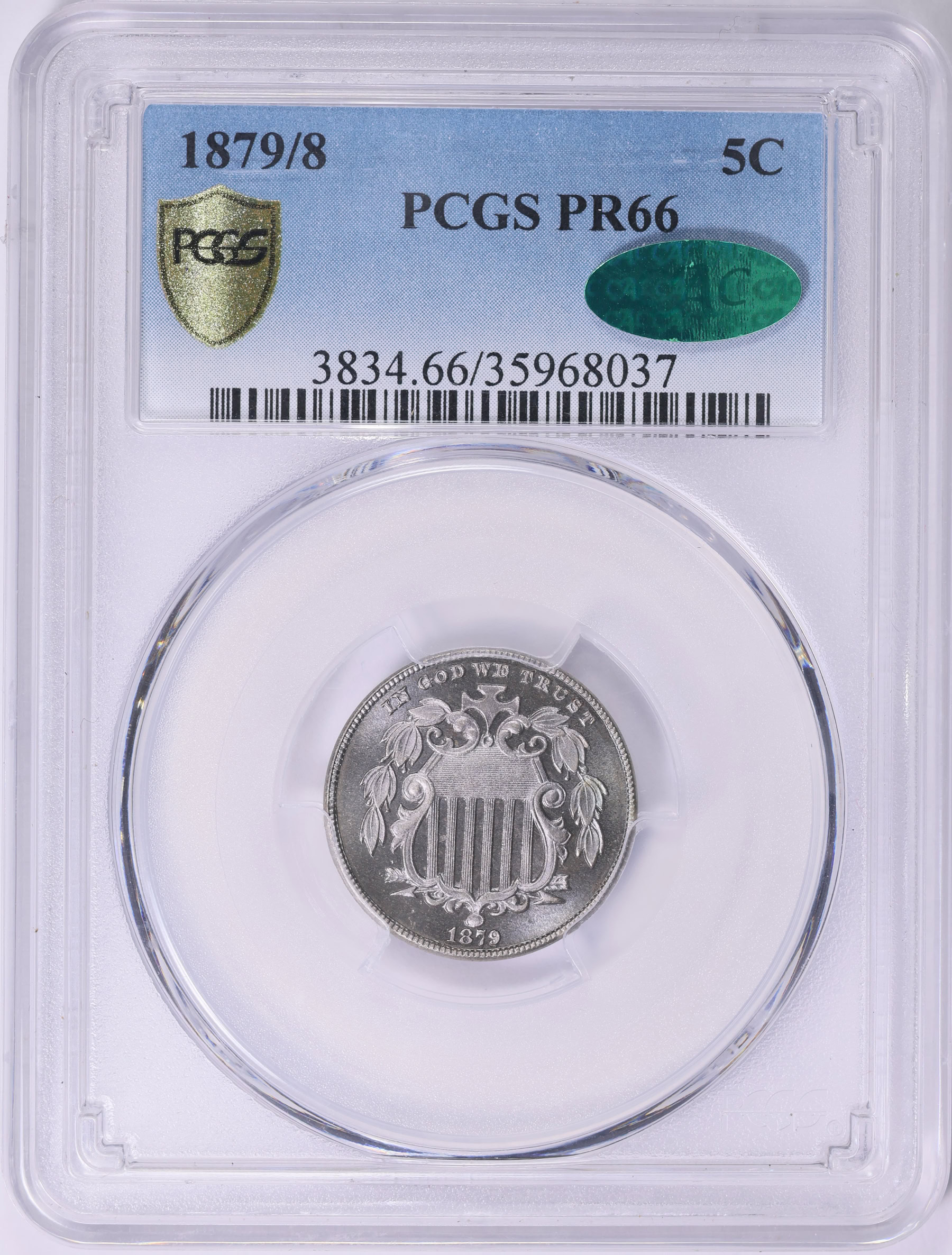 1879/8 Shield Nickel PCGS Proof-66 (CAC Green) (Item 1828999 ...