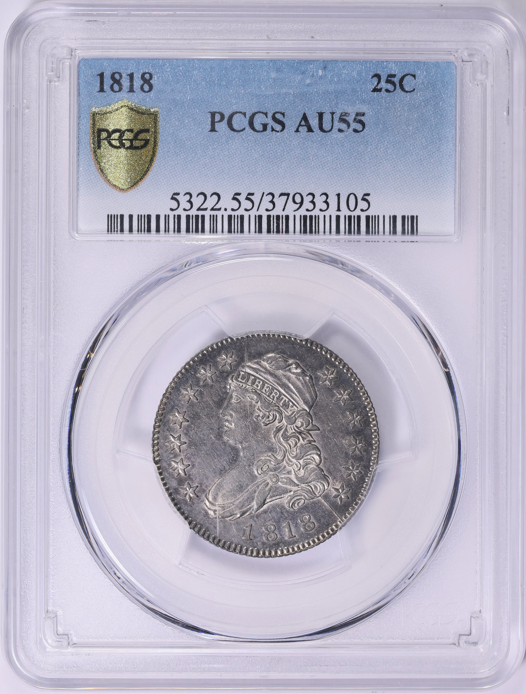 1818 Capped Bust Quarter PCGS AU-55 (Item 1829005) | GreatCollections ...