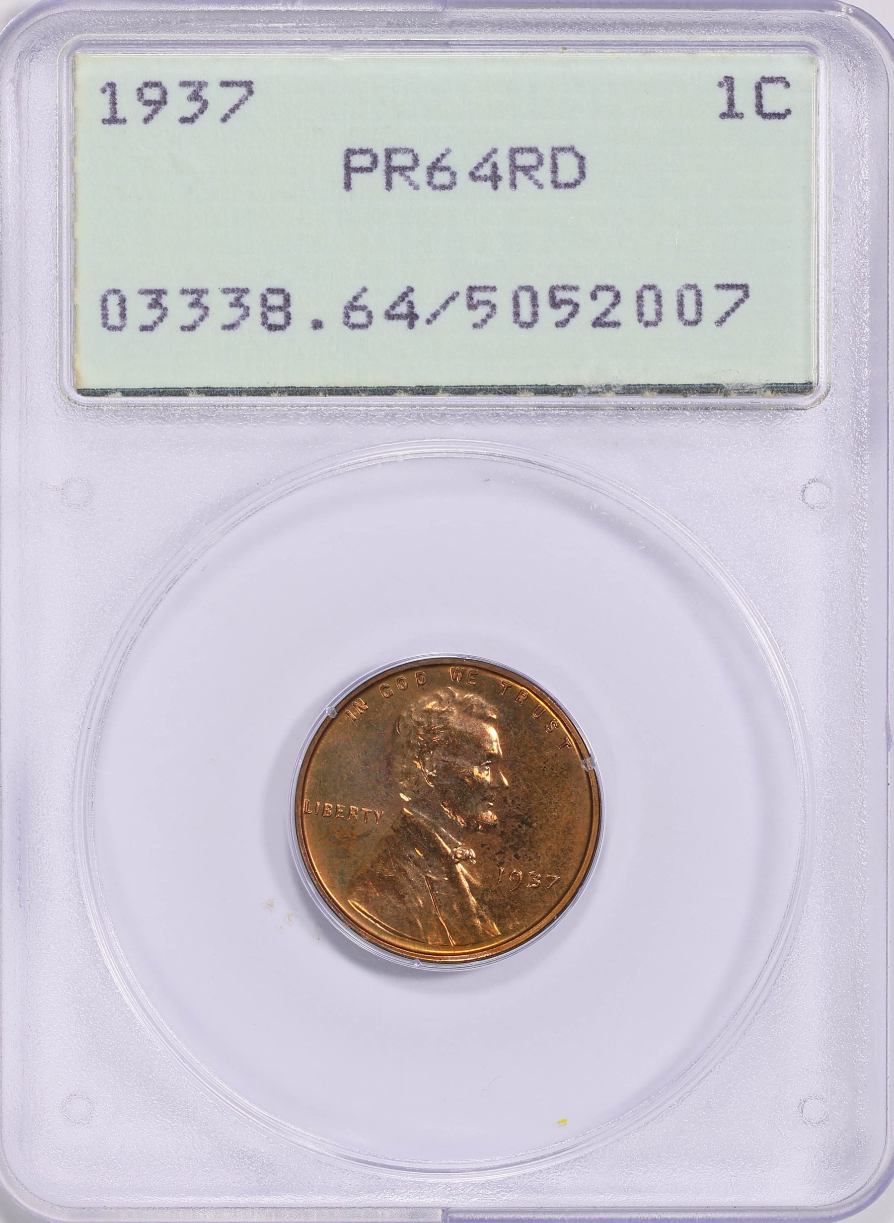 1937 Lincoln Cent PCGS Proof-64 RD OGH (1st Gen) (Item 1829033 ...