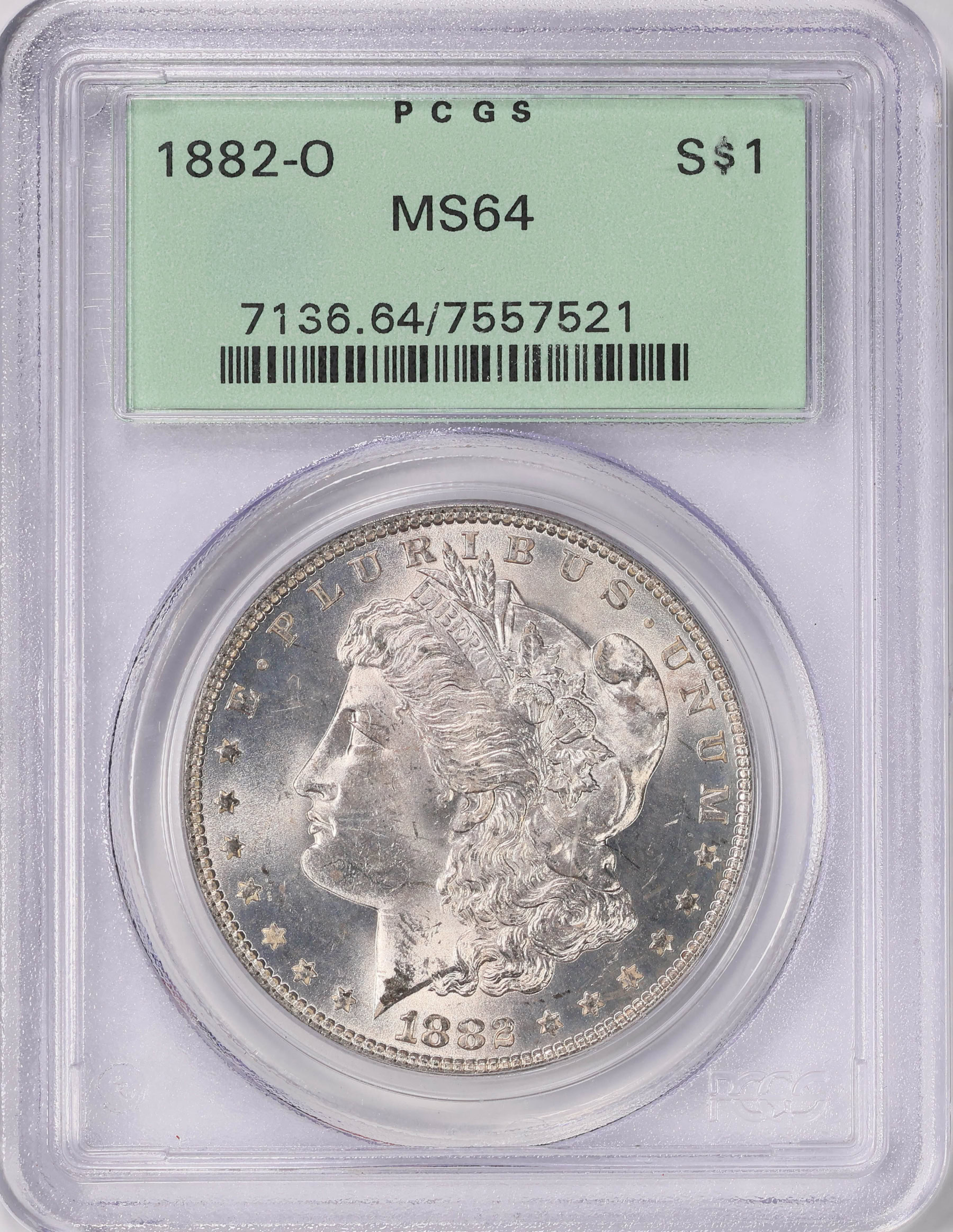 1882-O Morgan Silver Dollar PCGS MS-64 OGH (Item 1829034) | GreatCollections Coin Auctions