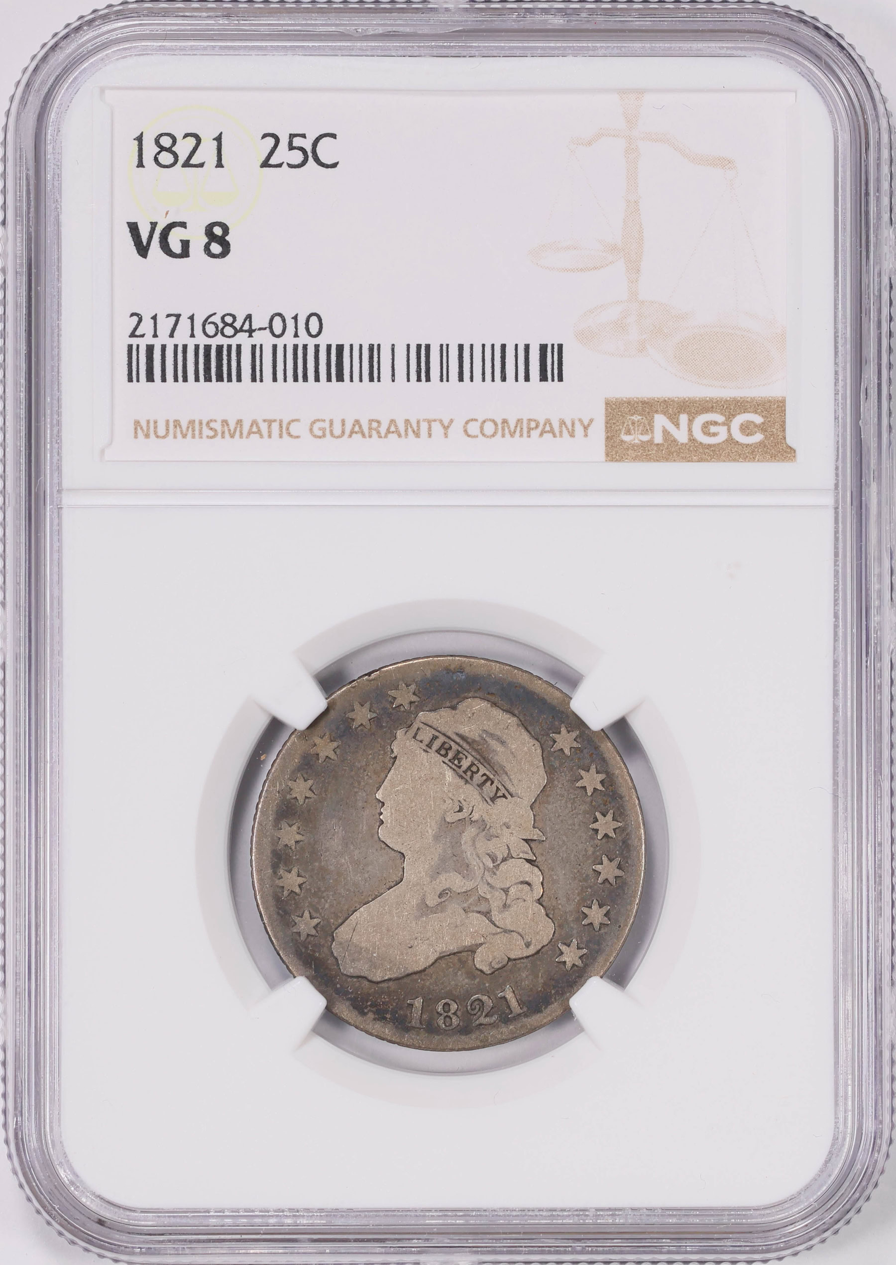 1821 Capped Bust Quarter NGC VG-08 (Item 1829087) | GreatCollections ...