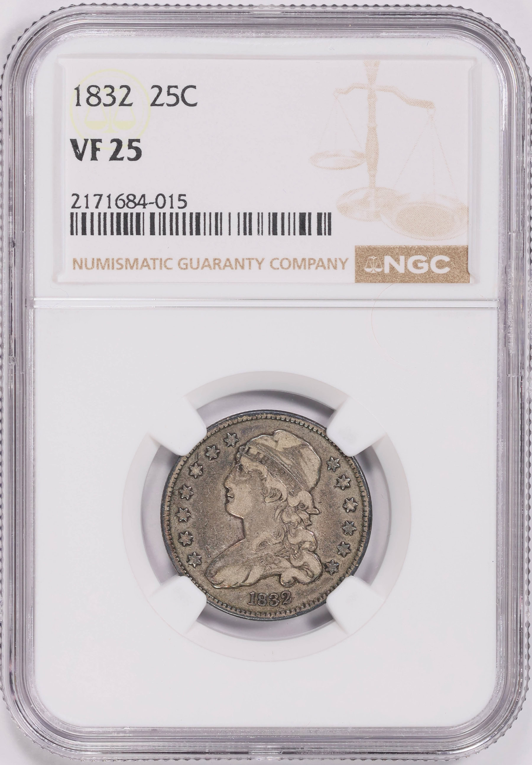 1832 Capped Bust Quarter NGC VF-25 (Toned) (Item 1829111 ...