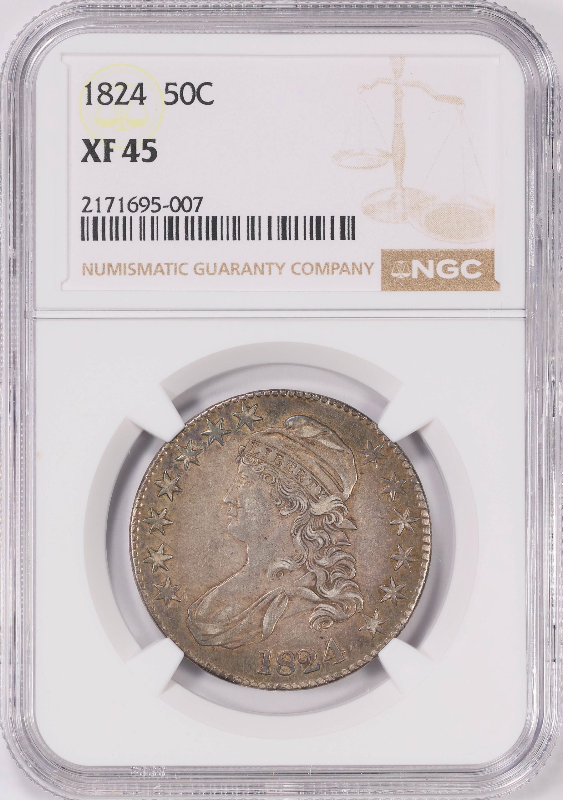 1824 Capped Bust Half Dollar NGC XF-45 (Toned) (Item 1829120) | GreatCollections Coin Auctions