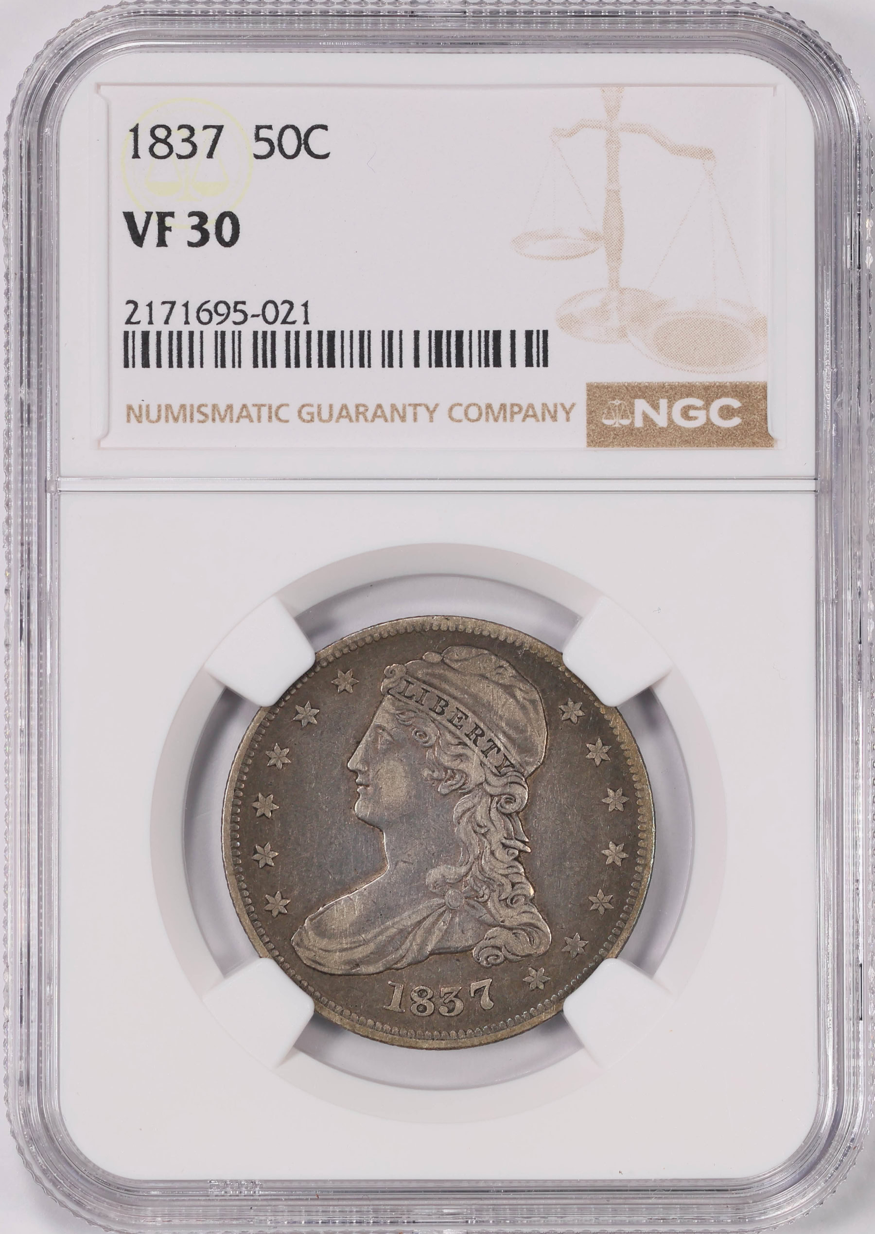 1837 Capped Bust Half Dollar NGC VF-30 (Toned) (Item 1829136 ...