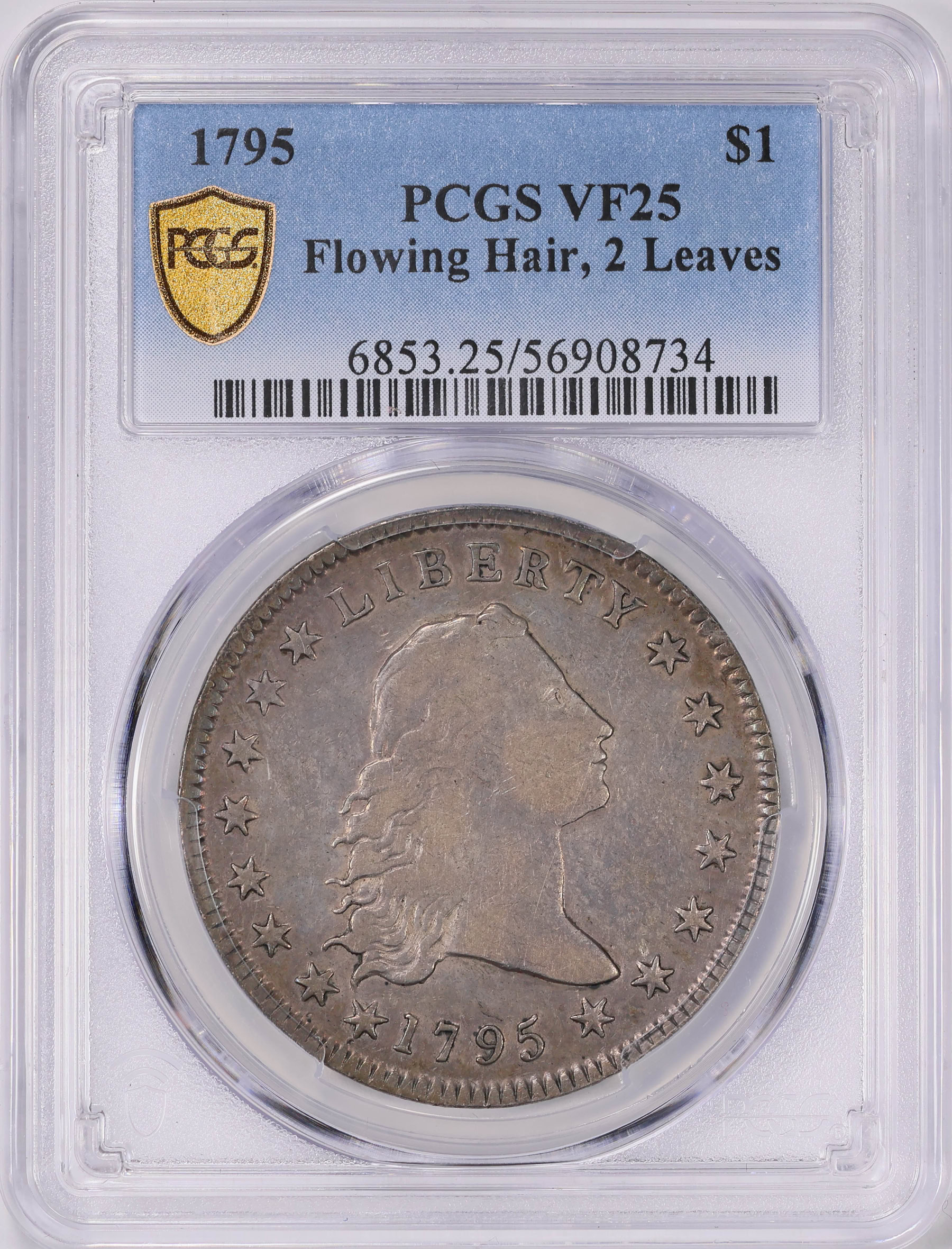 1795 Flowing Hair Silver Dollar 2 Leaves PCGS VF-25 (Item 1829158) | GreatCollections Coin Auctions
