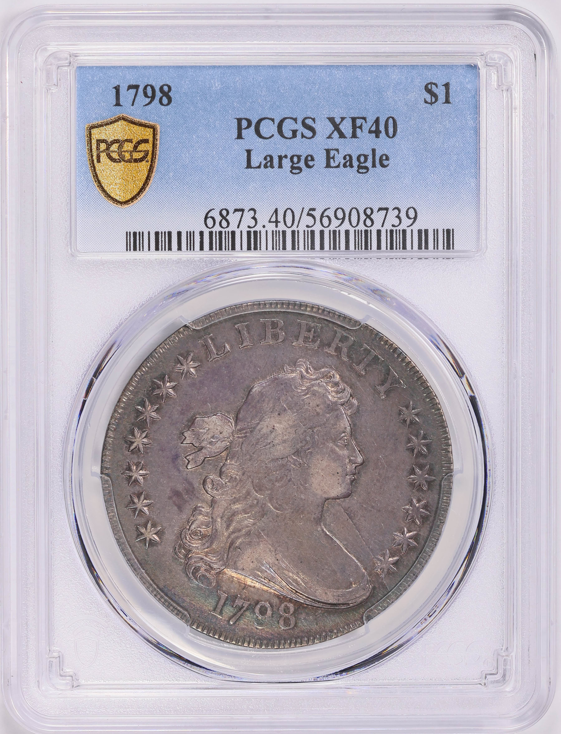 1798 Draped Bust Silver Dollar Large Eagle PCGS XF-40 (Item 1829161) | GreatCollections Coin ...