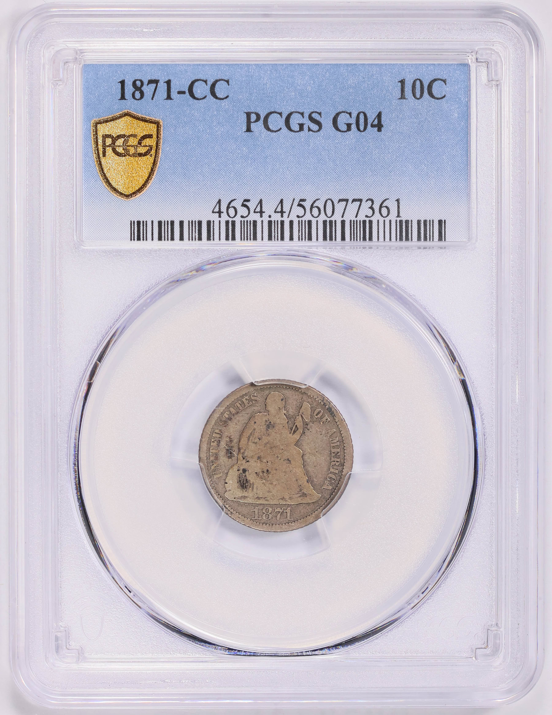 1871-CC Seated Liberty Dime PCGS G-04 (Item 1829182) | GreatCollections Coin Auctions