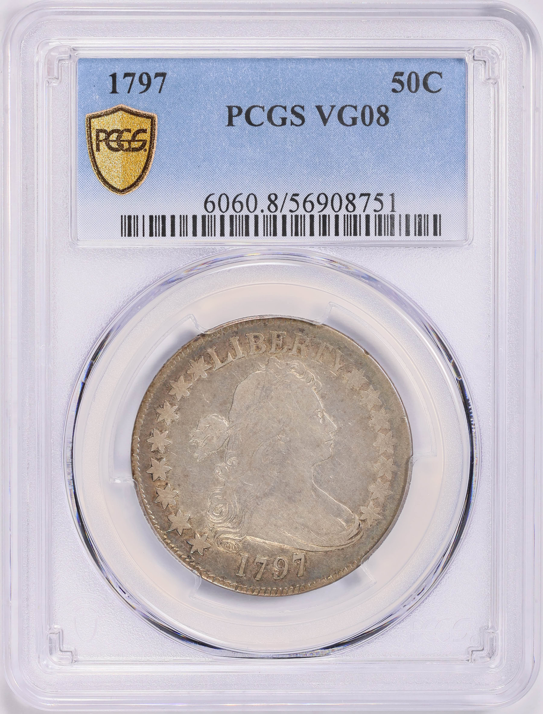 1797 Draped Bust Half Dollar PCGS VG-08 (Item 1829194) | GreatCollections Coin Auctions
