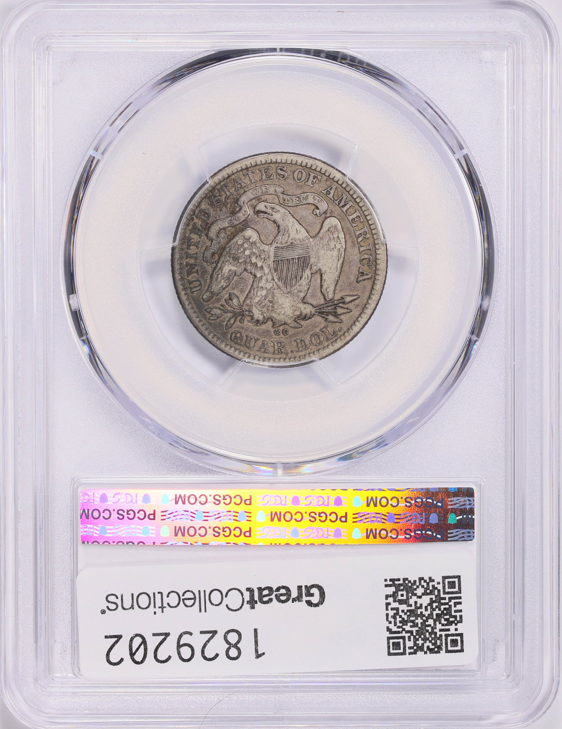 1875-CC Seated Liberty Quarter PCGS VF-20 (CAC Green) (Item 1829202) | GreatCollections Coin ...