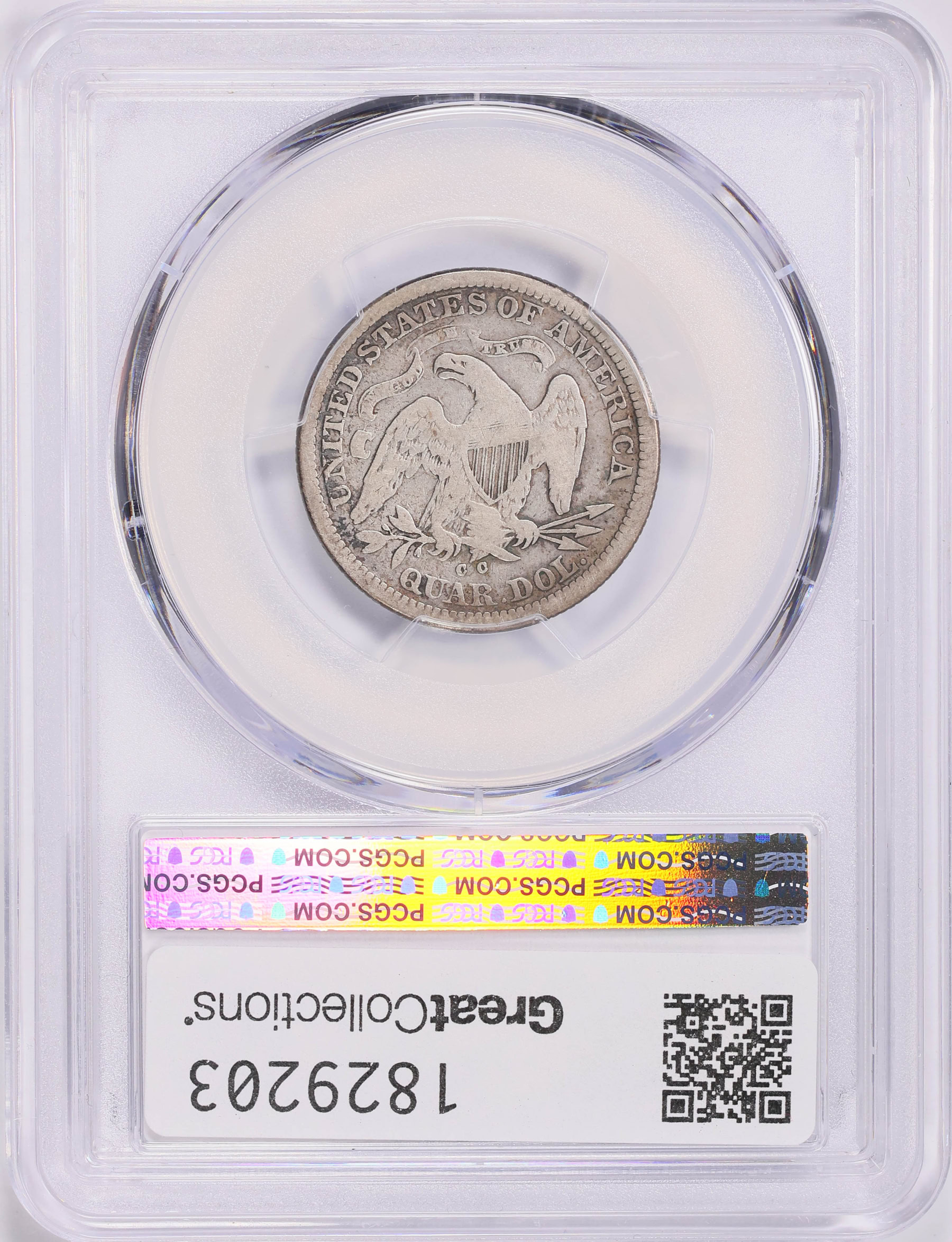 1872-CC Seated Liberty Quarter PCGS VG-10 (Item 1829203) | GreatCollections Coin Auctions