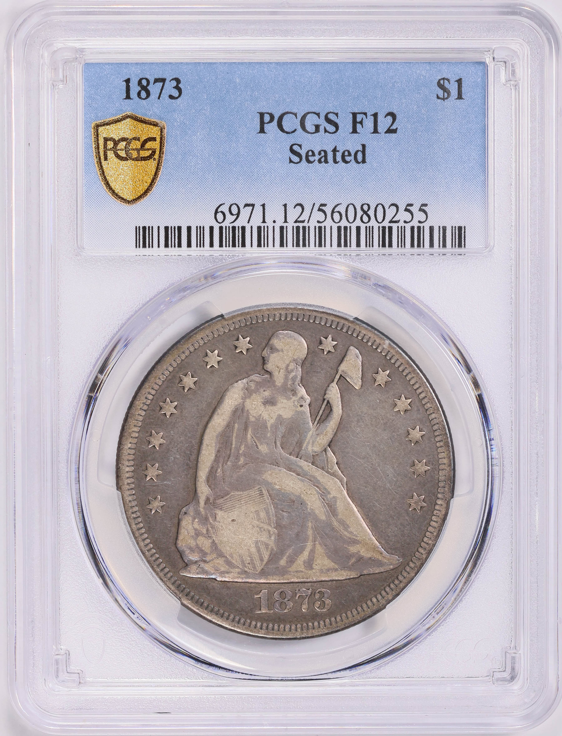 1873 Seated Liberty Silver Dollar PCGS F-12 (Item 1829205) | GreatCollections Coin Auctions